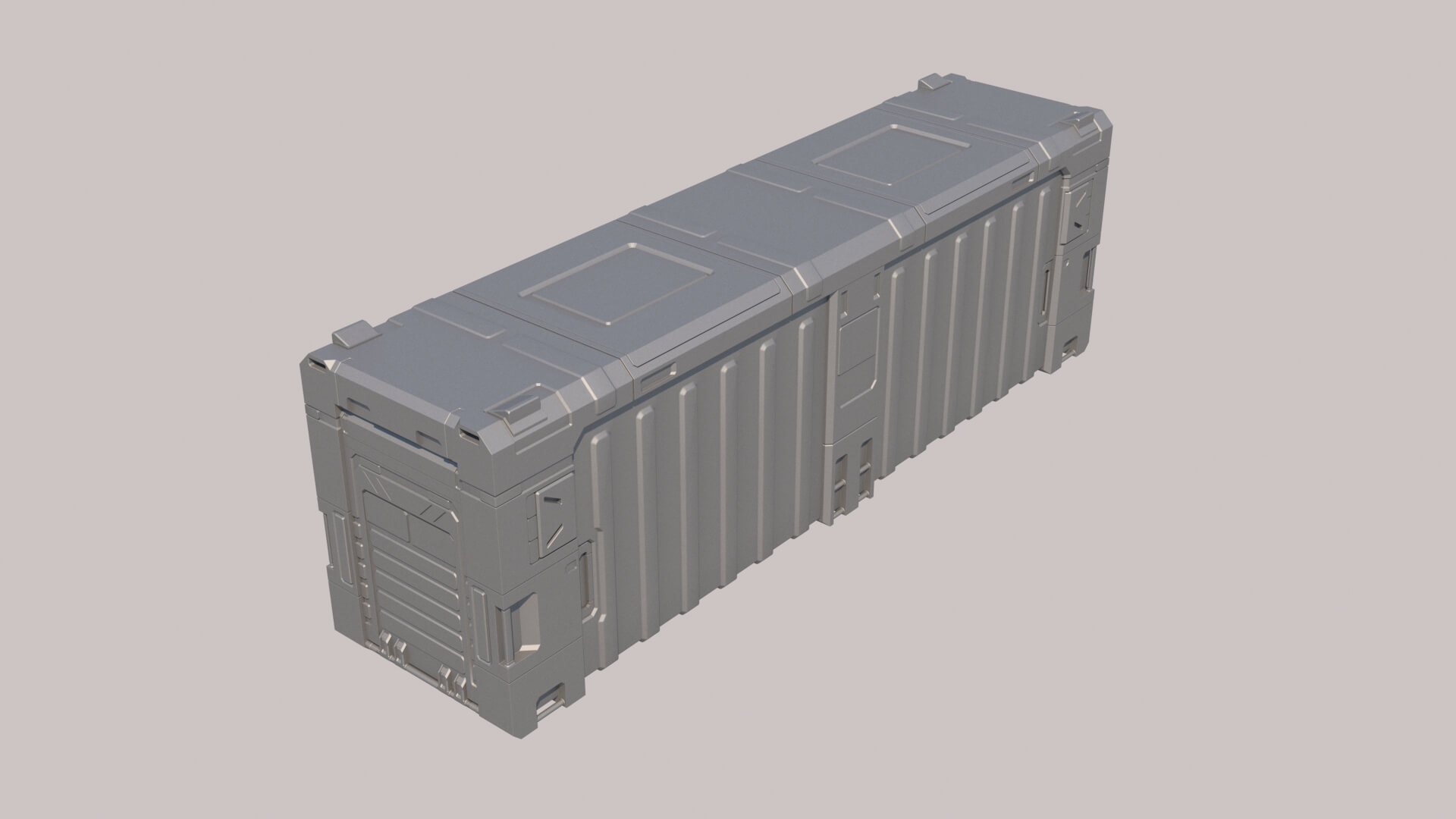 Sci-Fi Container Set 3D Model by 3dmode