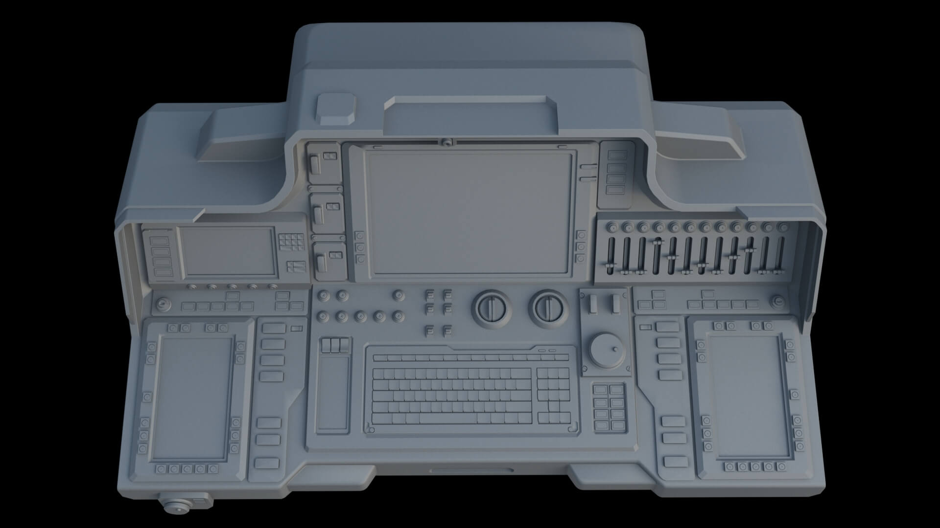 Sci-Fi Control Panels 3D Model by 3dmode