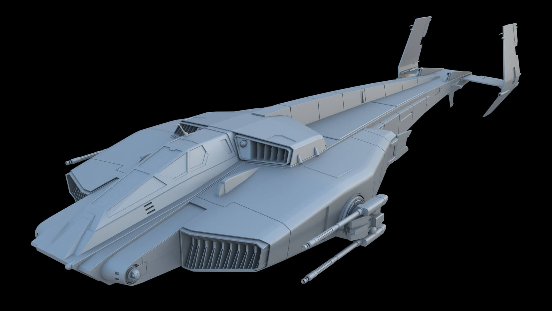 Sci-Fi Dropship 3D Model by 3dmode