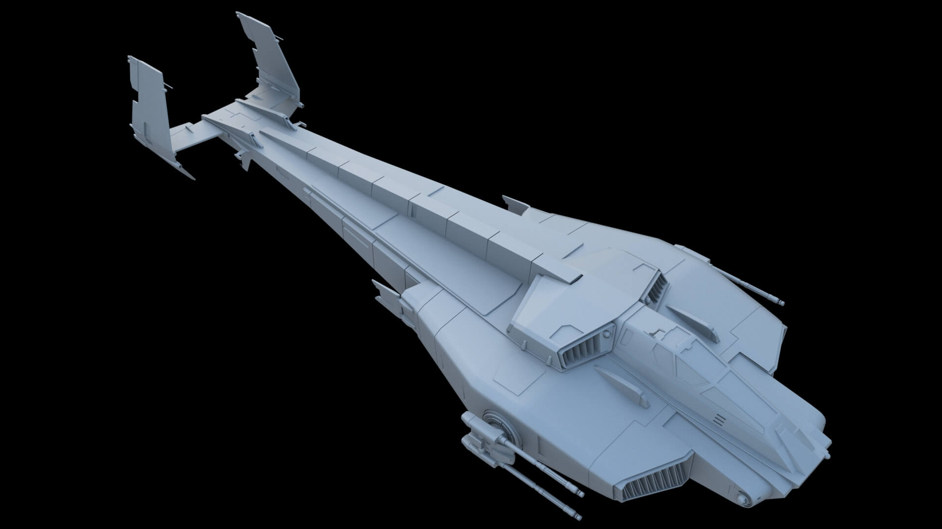 Sci-Fi Dropship 3D Model by 3dmode