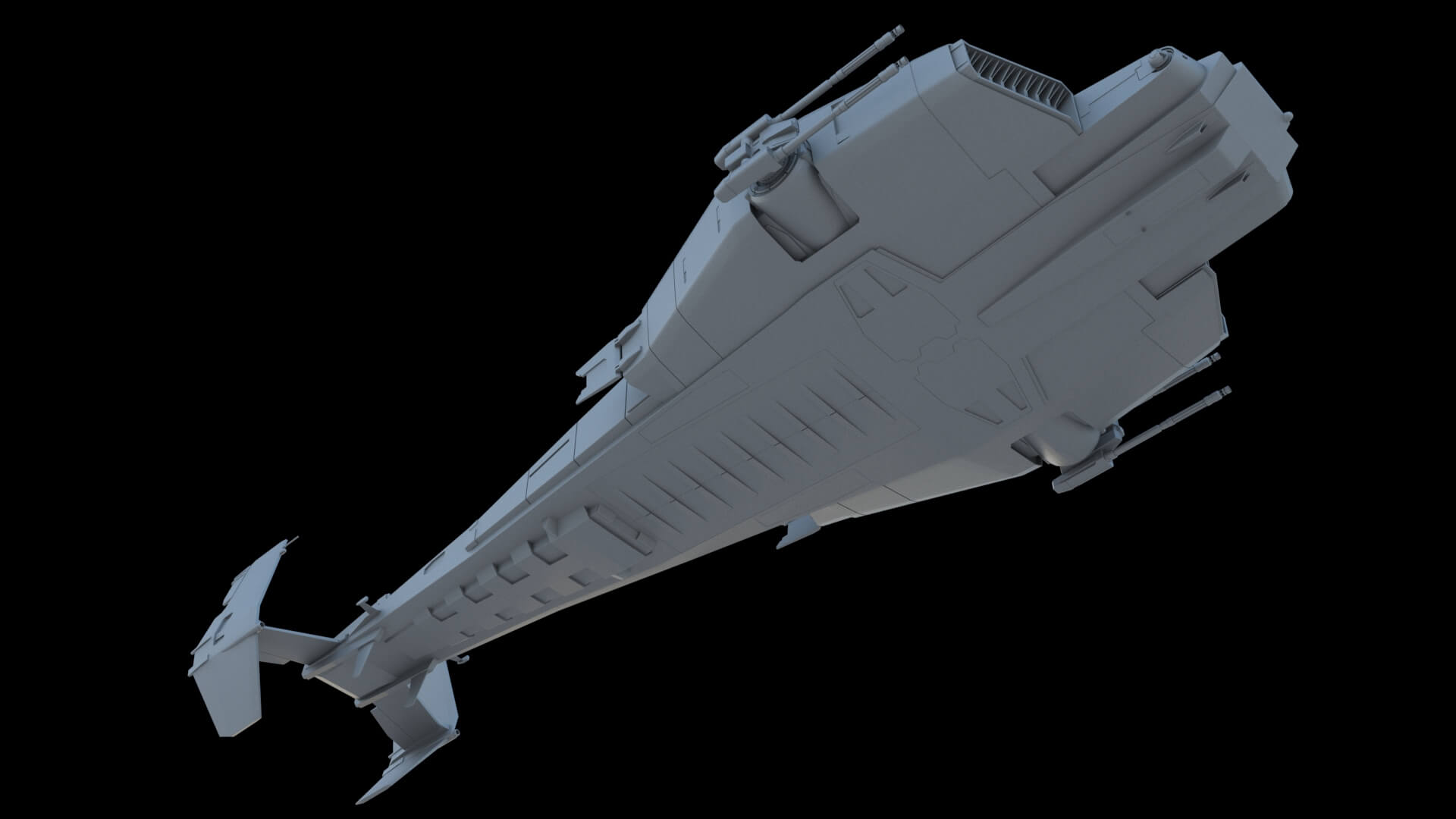 Sci-Fi Dropship 3D Model by 3dmode