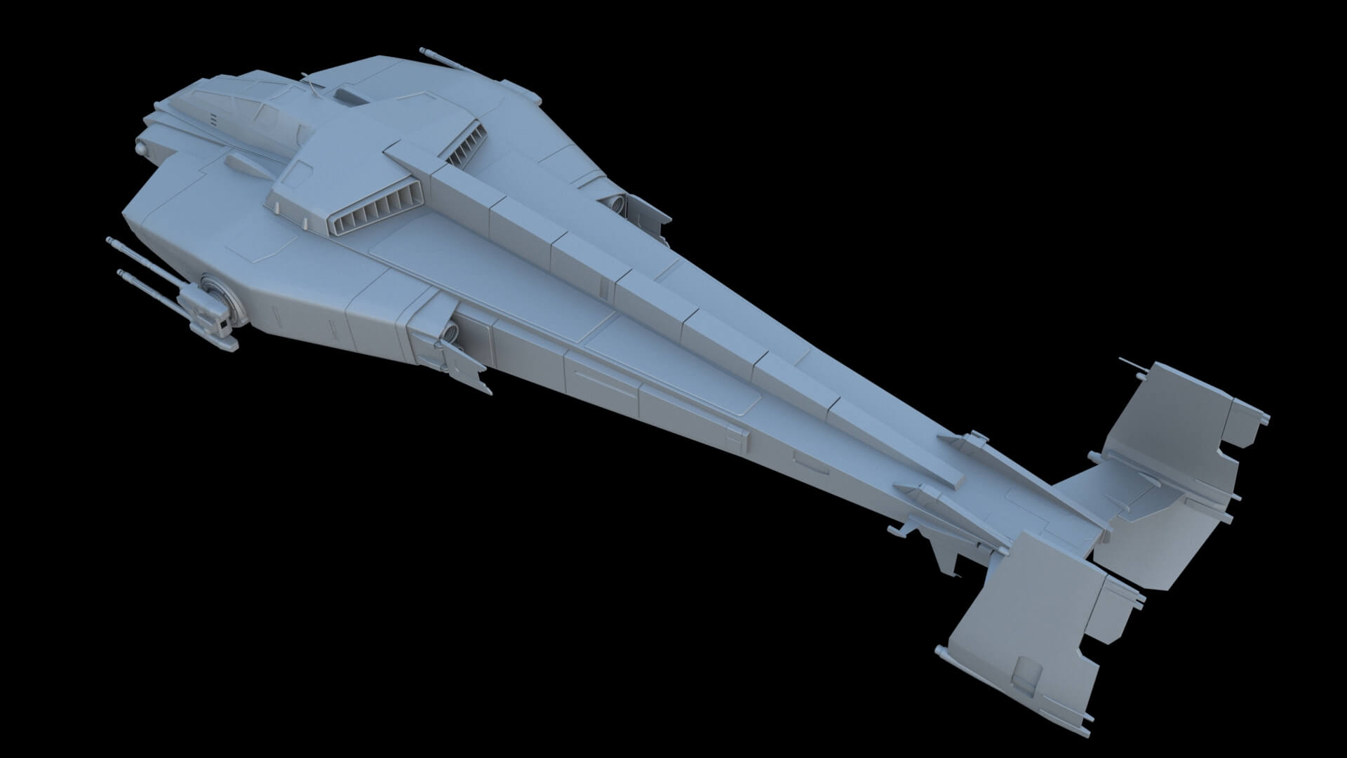 Sci-Fi Dropship 3D Model by 3dmode