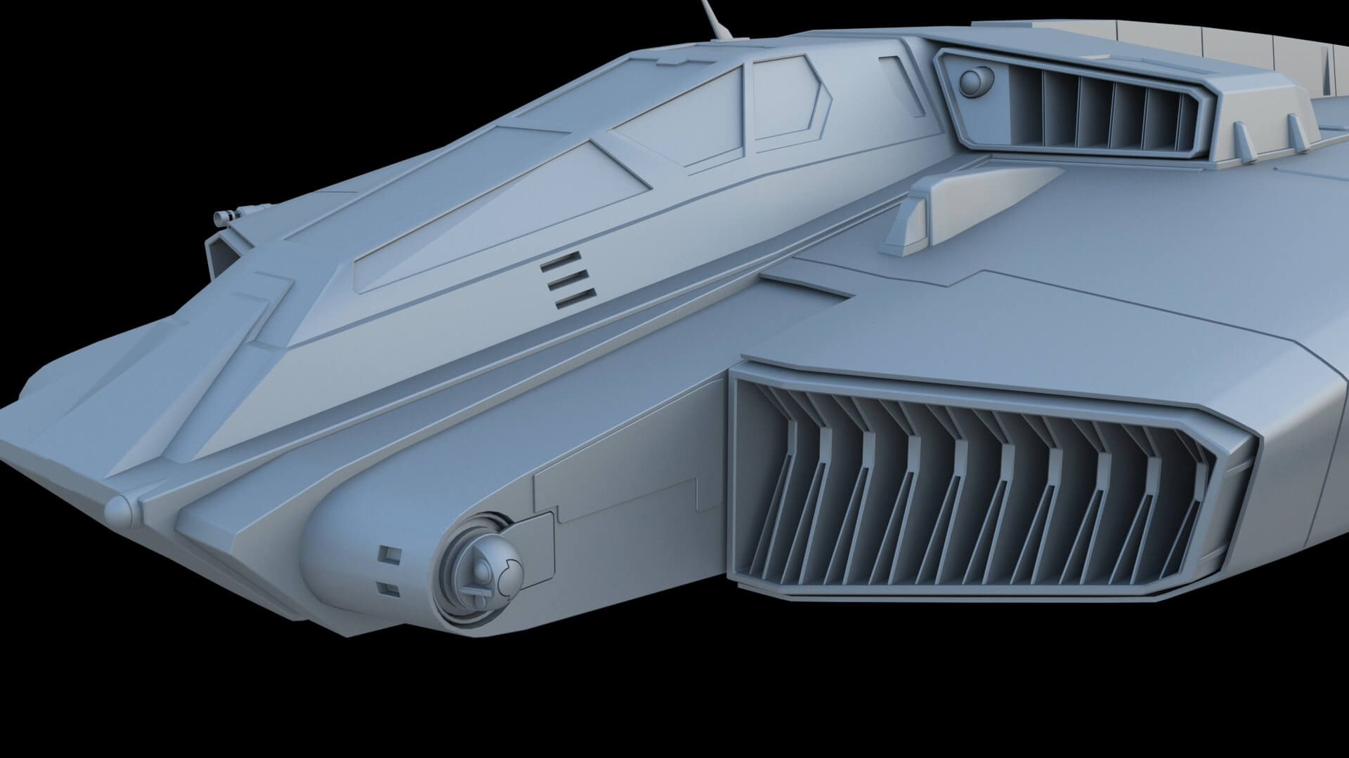Sci-Fi Dropship 3D Model by 3dmode