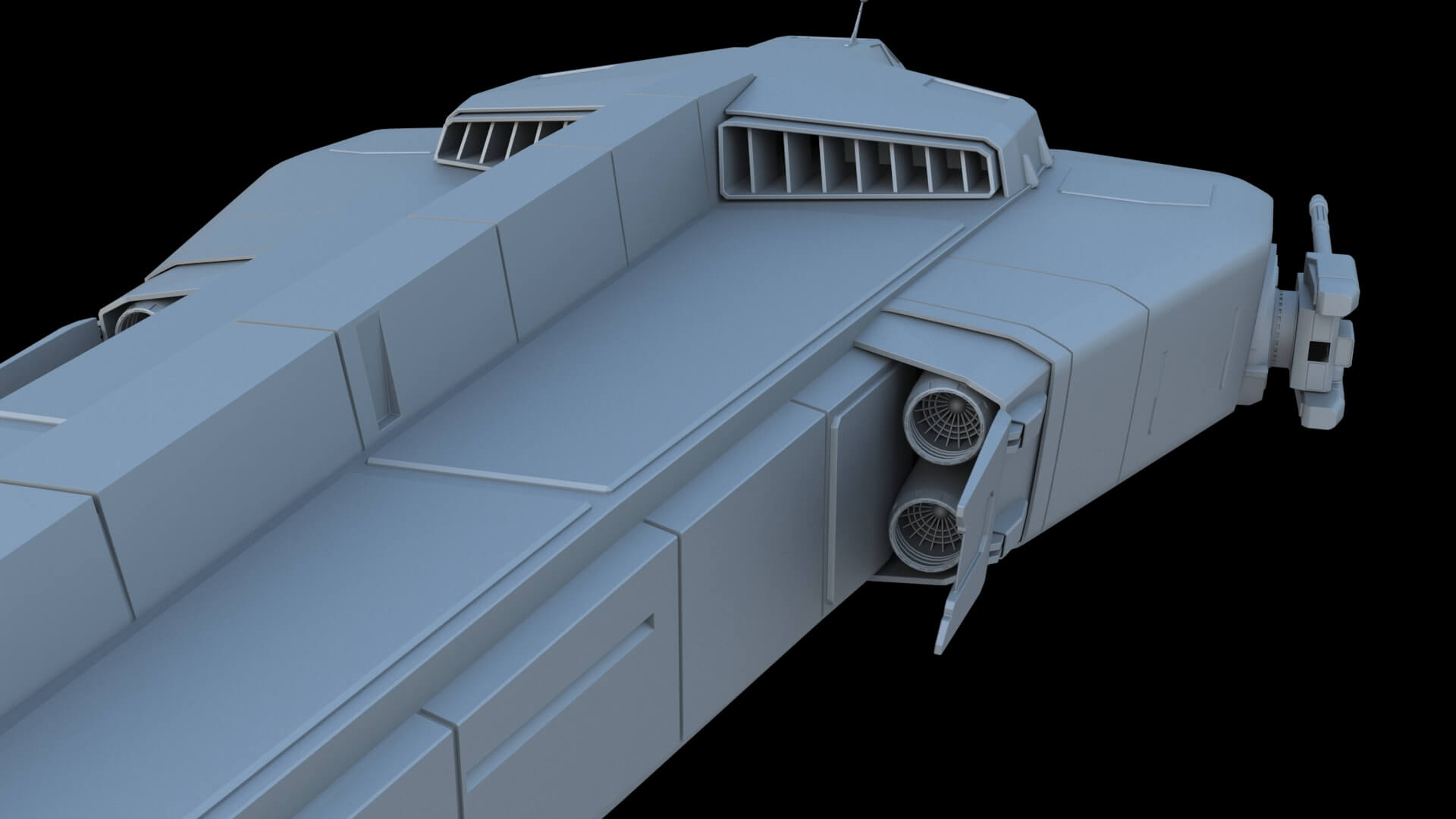 Sci-Fi Dropship 3D Model by 3dmode