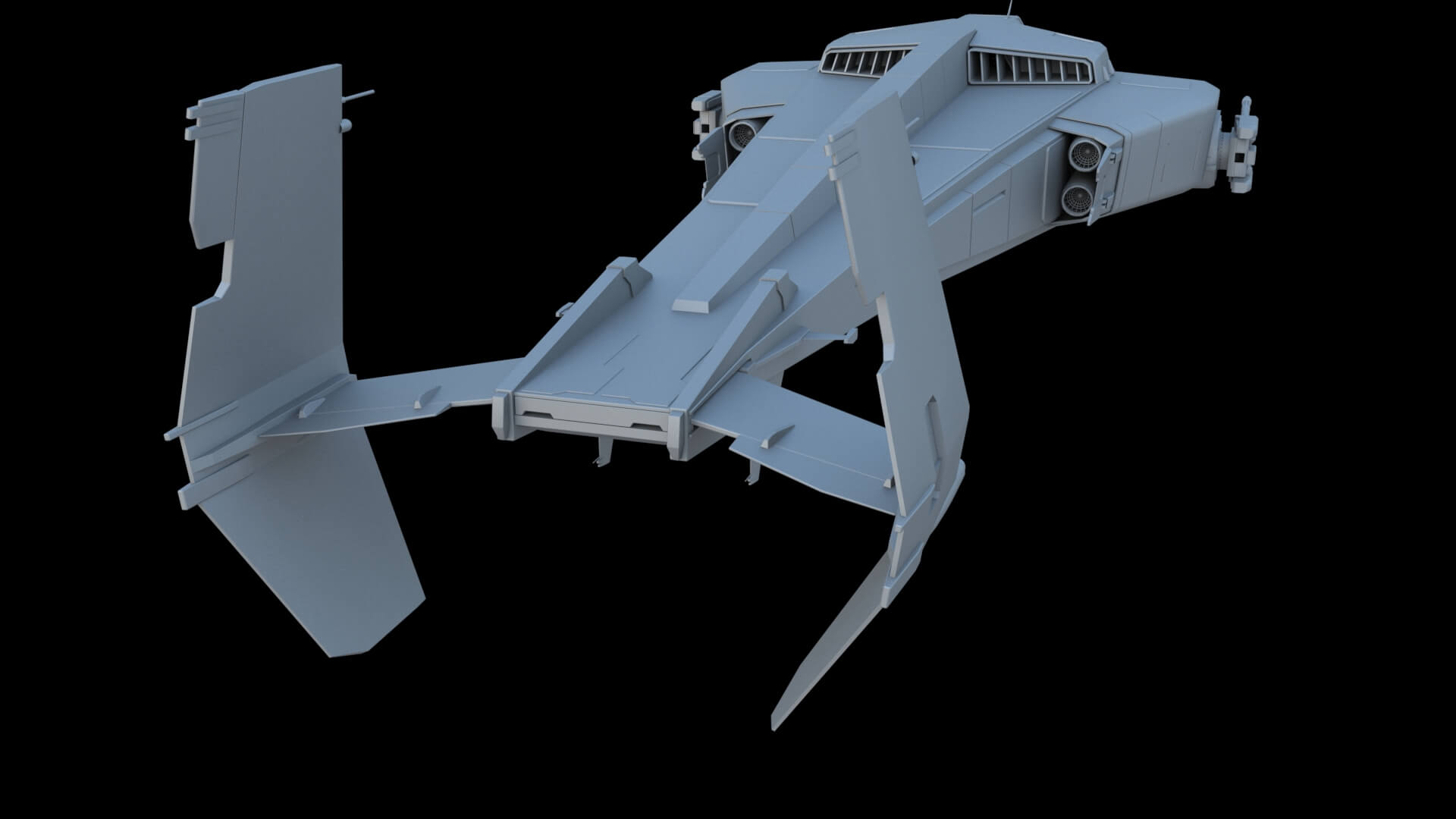 Sci-Fi Dropship 3D Model by 3dmode
