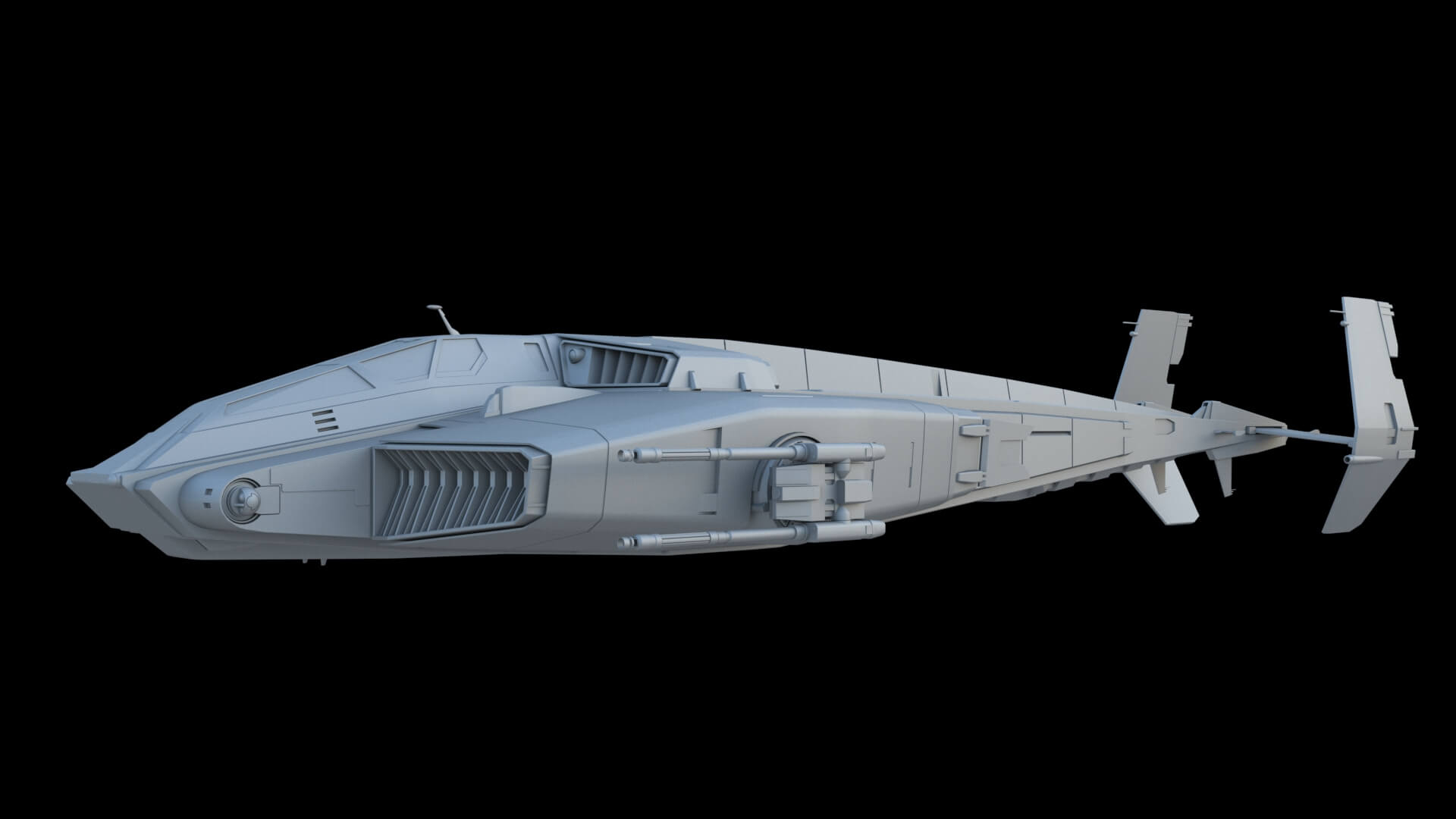 Sci-Fi Dropship 3D Model by 3dmode