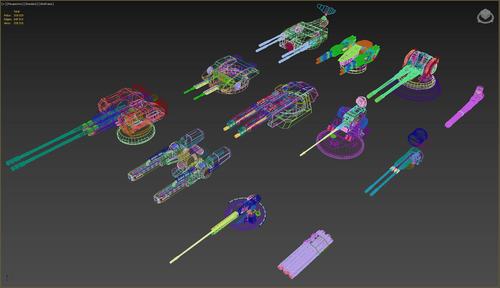 Sci-Fi Guns Set Model by 3dmode