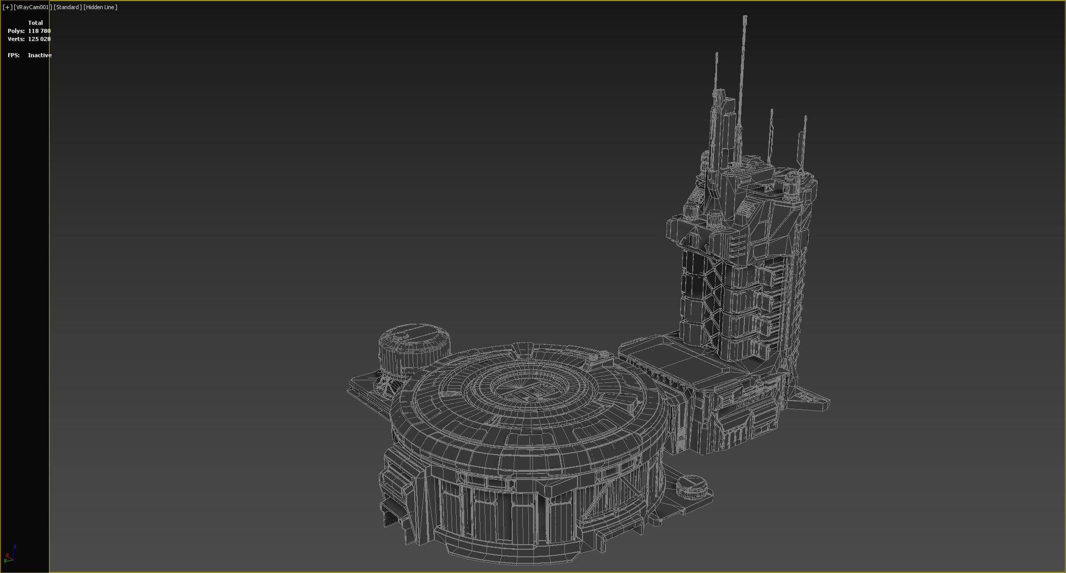 Sci-Fi Industrial Complex 3D Model by 3dmode