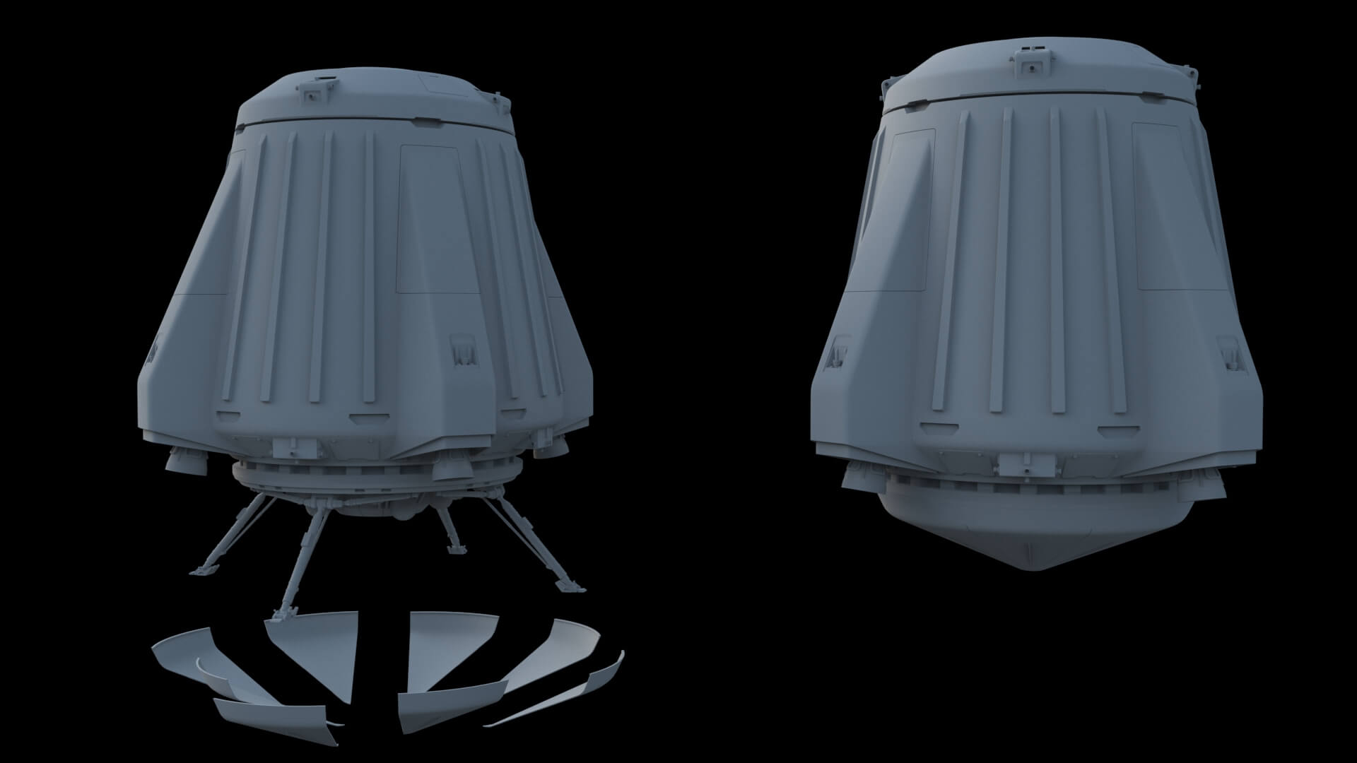 Sci-Fi Landing Module - Escape Pod 3D Model by 3dmode
