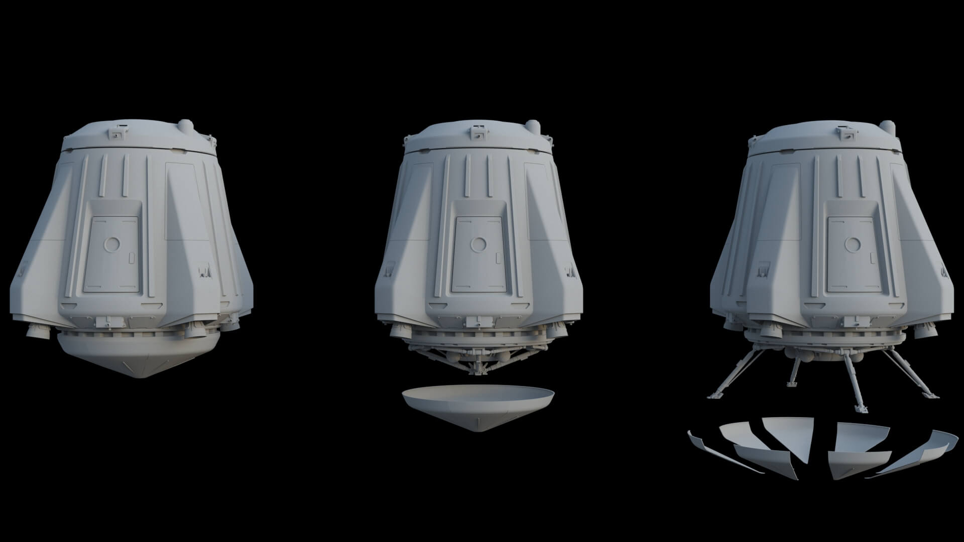 Sci-Fi Landing Module - Escape Pod 3D Model by 3dmode