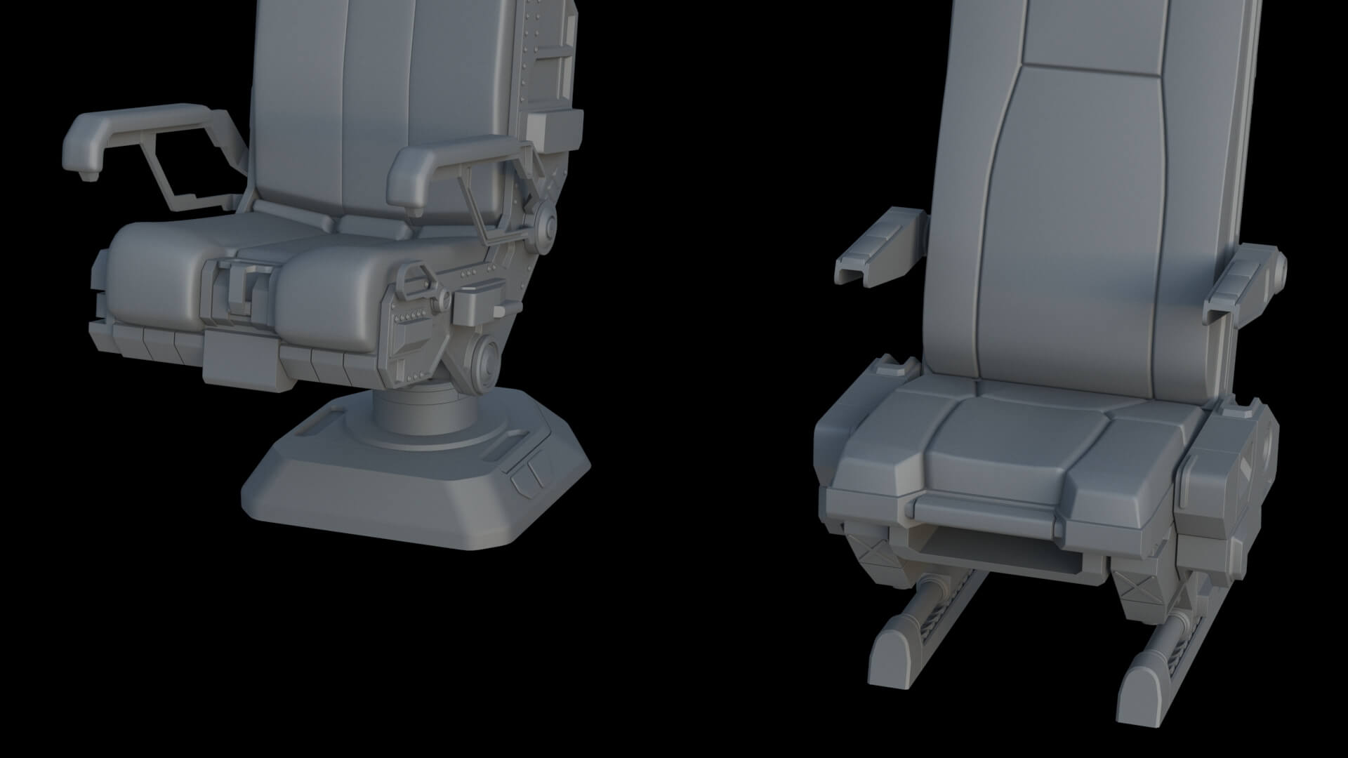 Sci-Fi Pilot's Seat 2 3D Model by 3dmode