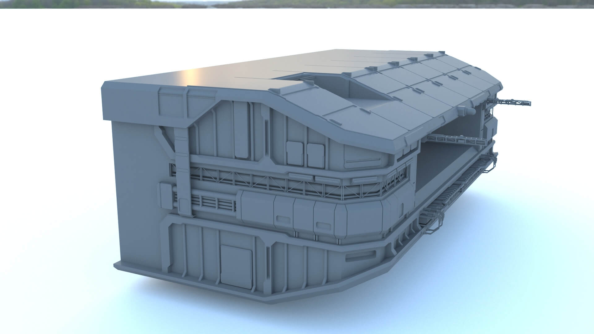 Sci-Fi Structures Kitbash 3D Model by 3dmode