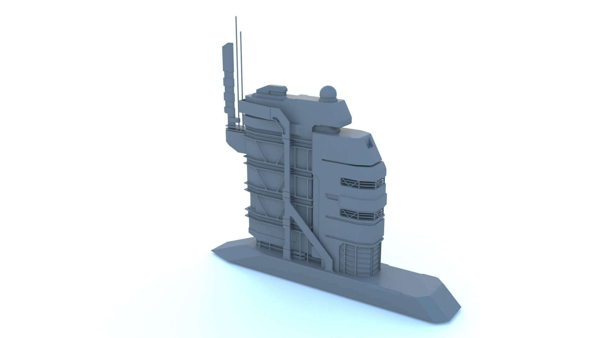 Sci-Fi Structures Kitbash 3D Model by 3dmode