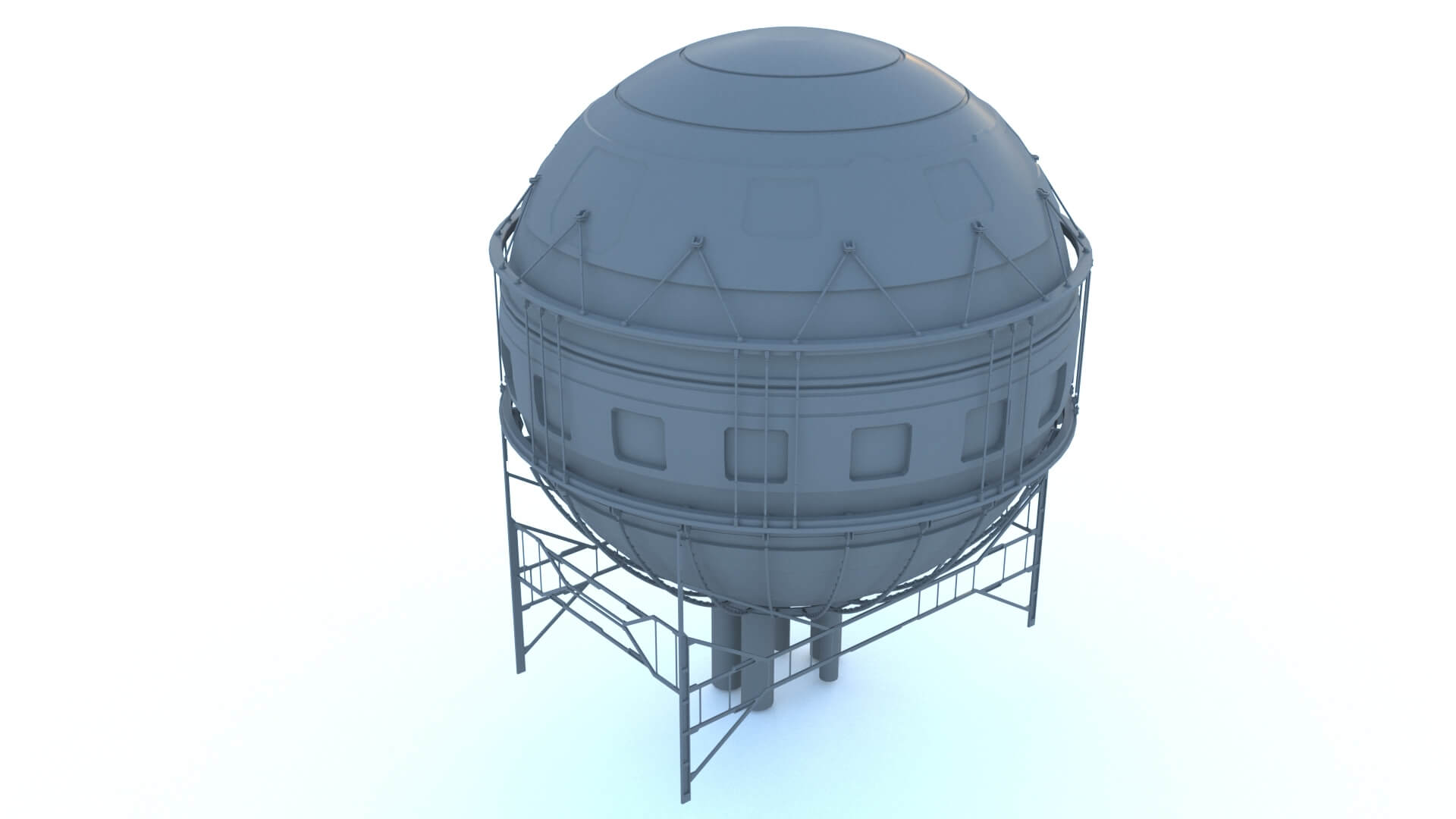 Sci-Fi Structures Kitbash 3D Model by 3dmode