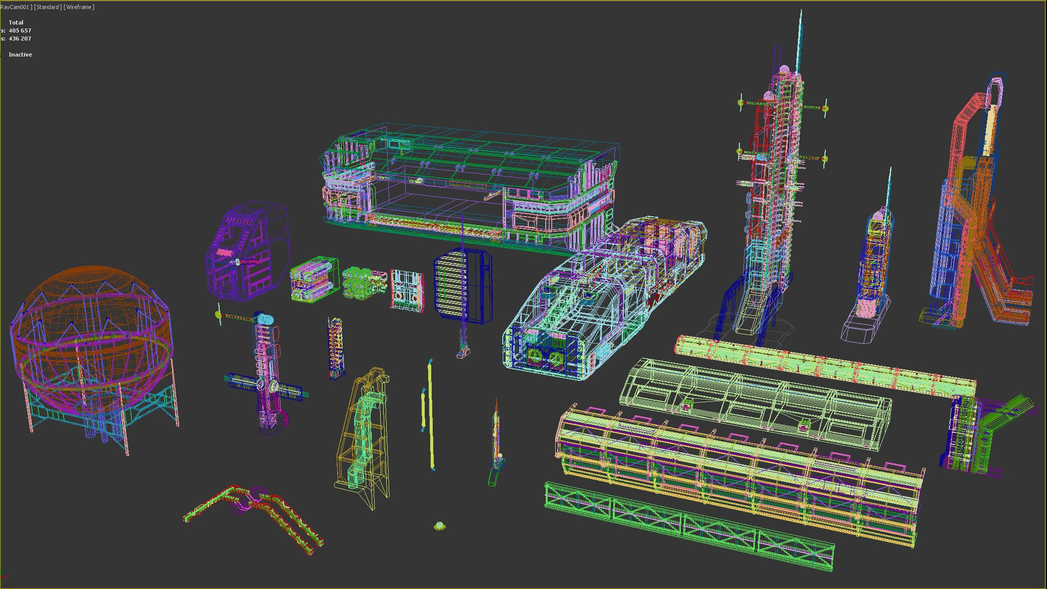 Sci-Fi Structures Kitbash 3D Model by 3dmode