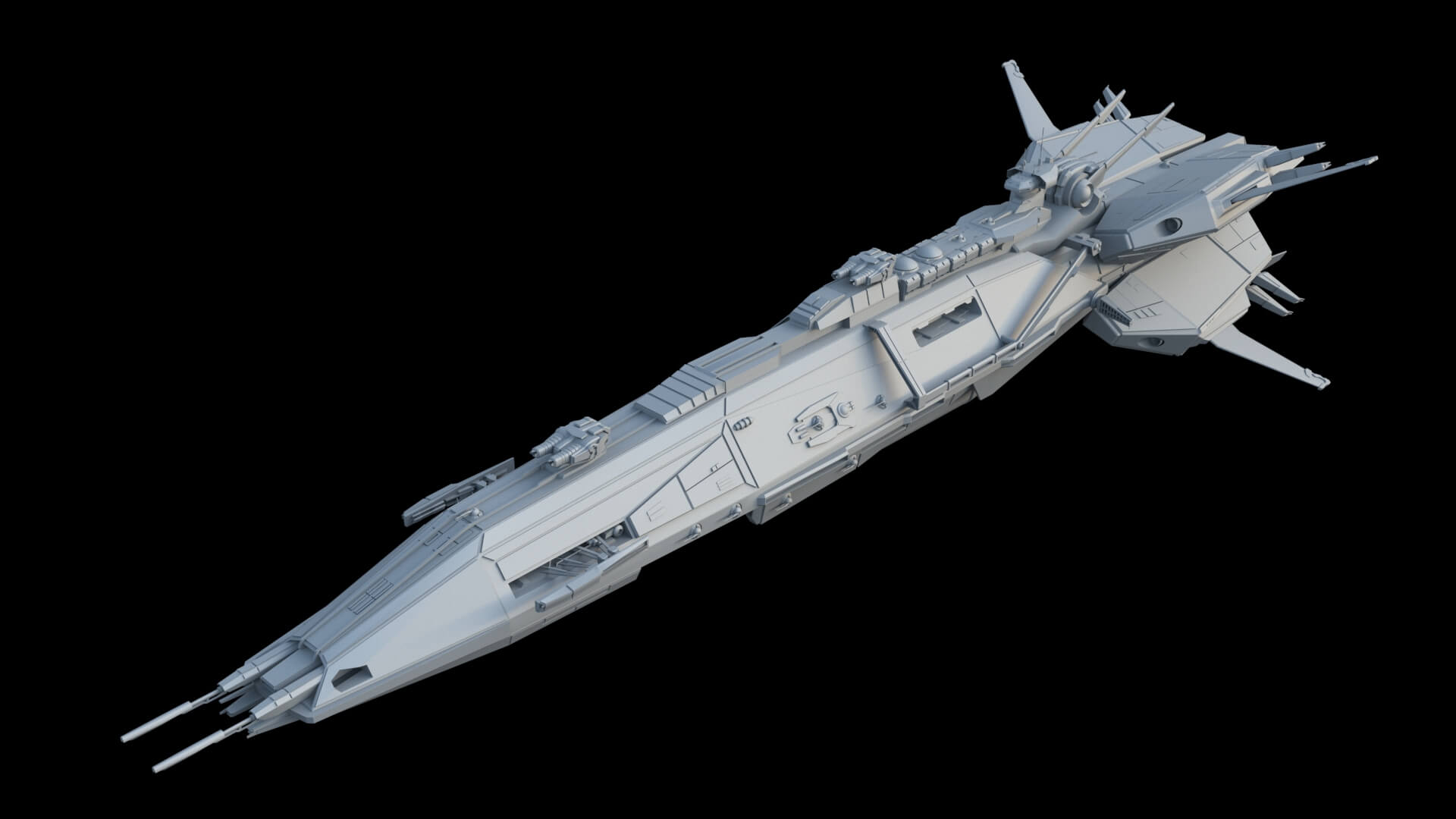 Sci-Fi Three Spaceships 3D Model by 3dmode