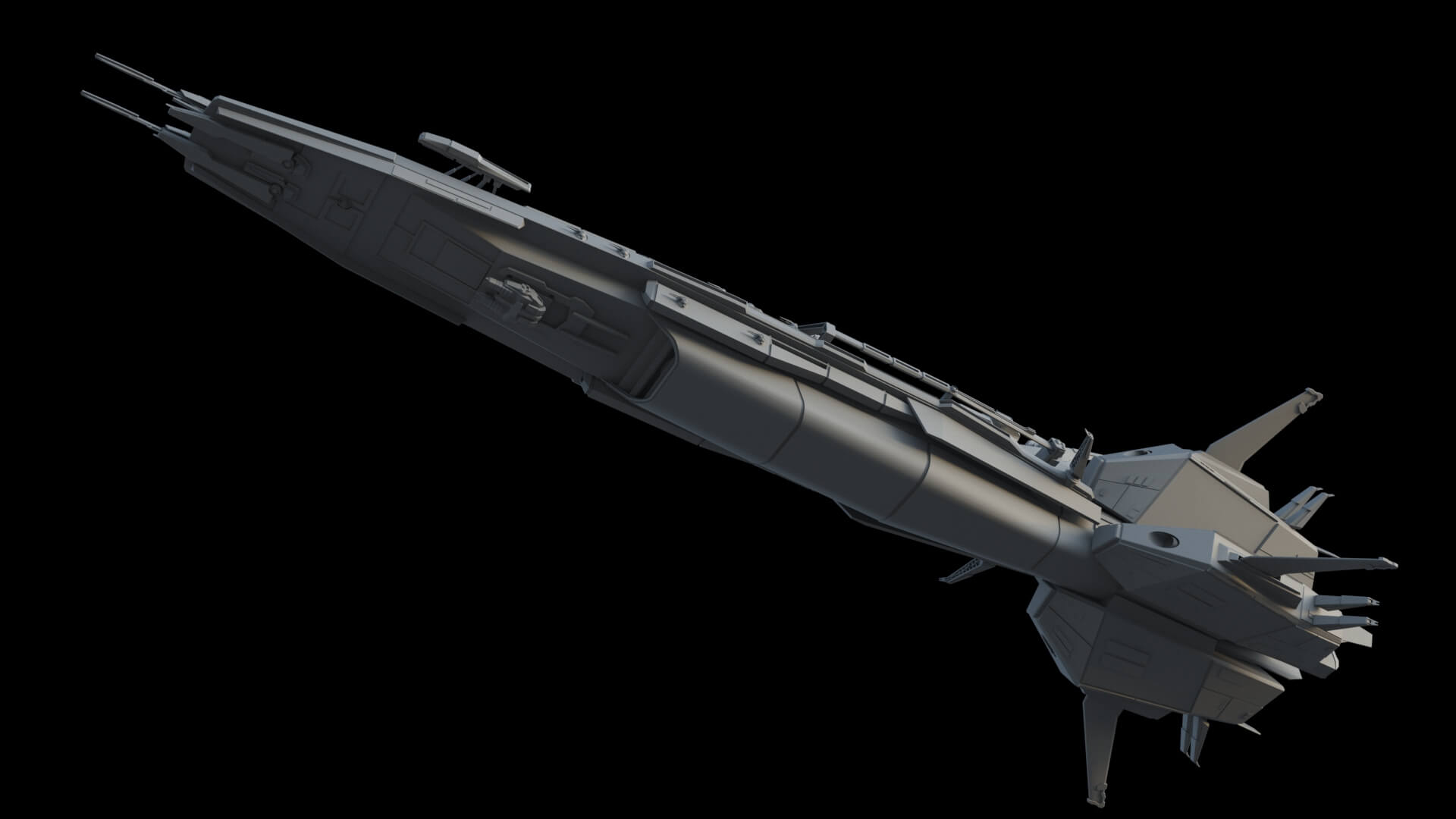 Sci-Fi Three Spaceships 3D Model by 3dmode