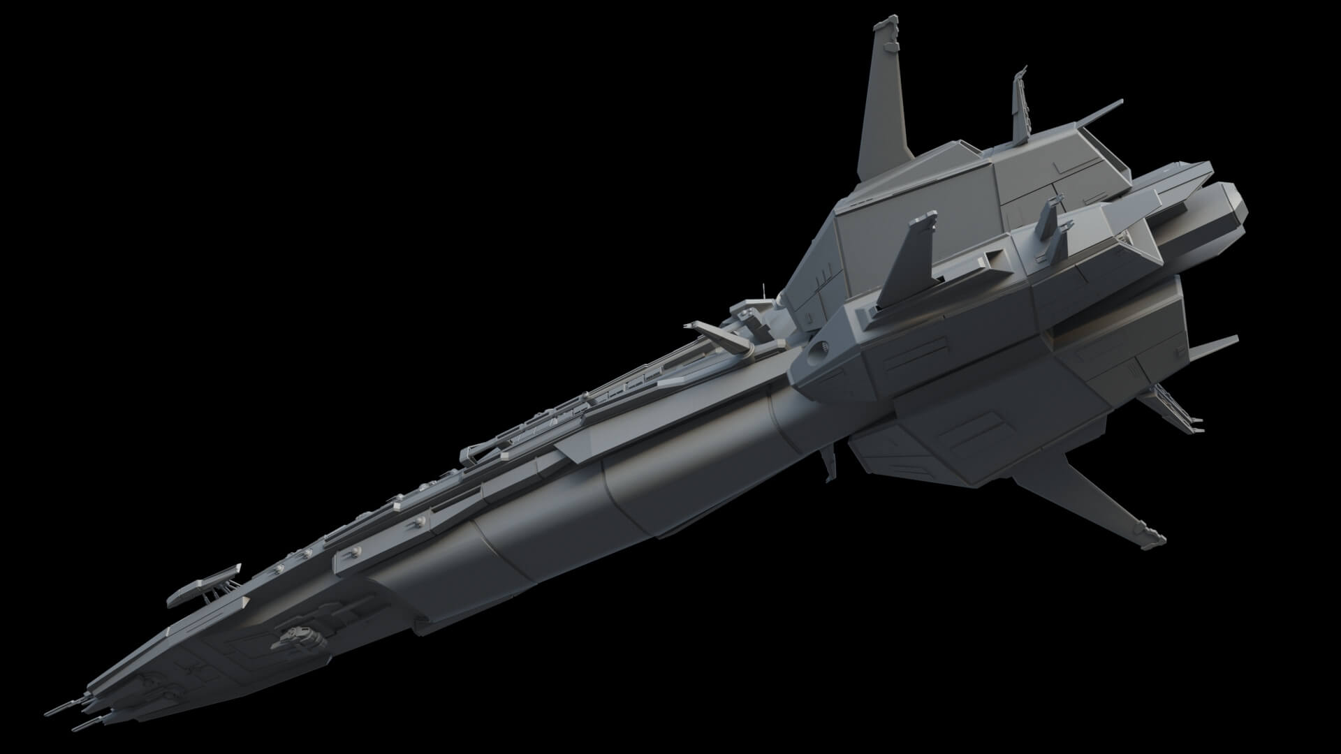Sci-Fi Three Spaceships 3D Model by 3dmode