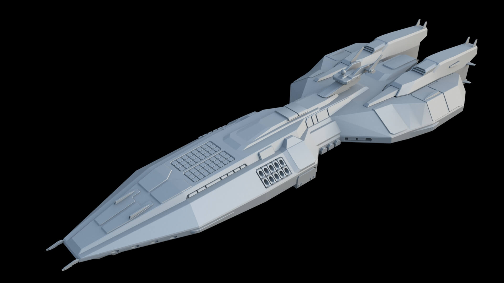 Sci-Fi Three Spaceships 3D Model by 3dmode