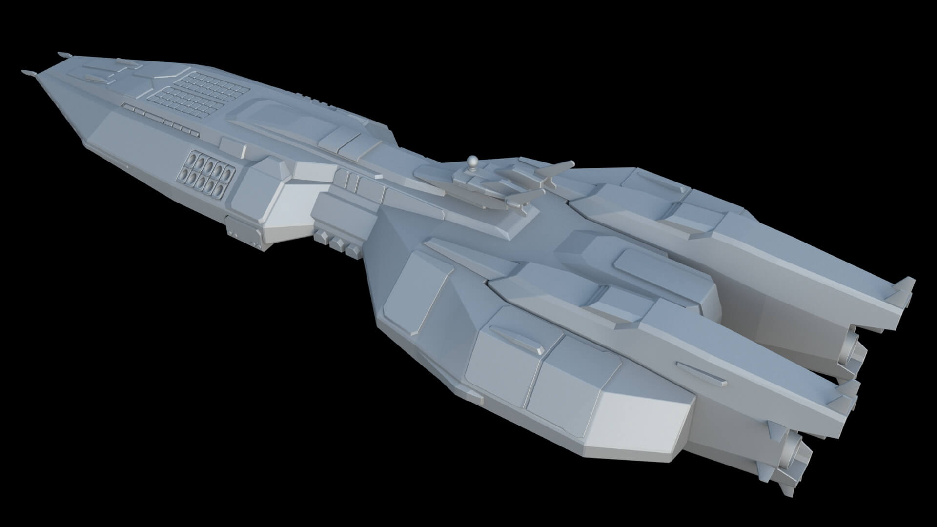 Sci-Fi Three Spaceships 3D Model by 3dmode
