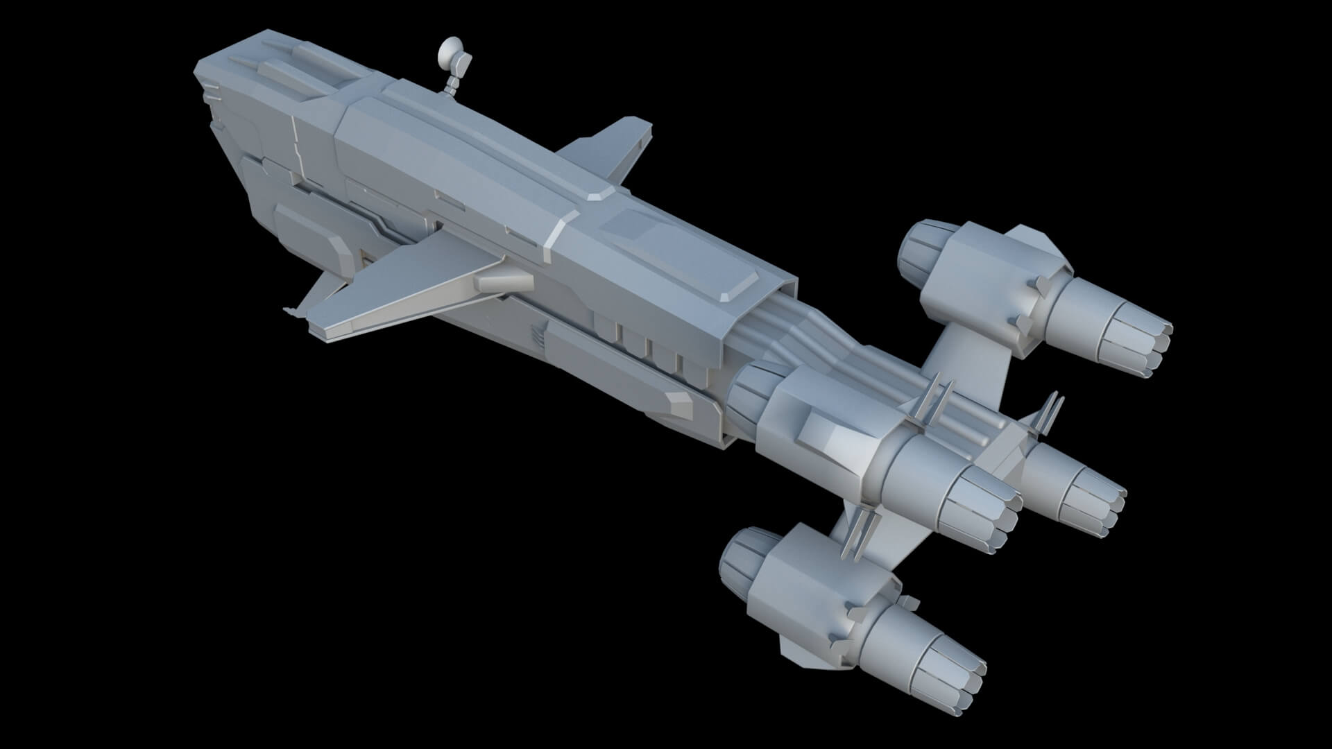 Sci-Fi Three Spaceships 3D Model by 3dmode