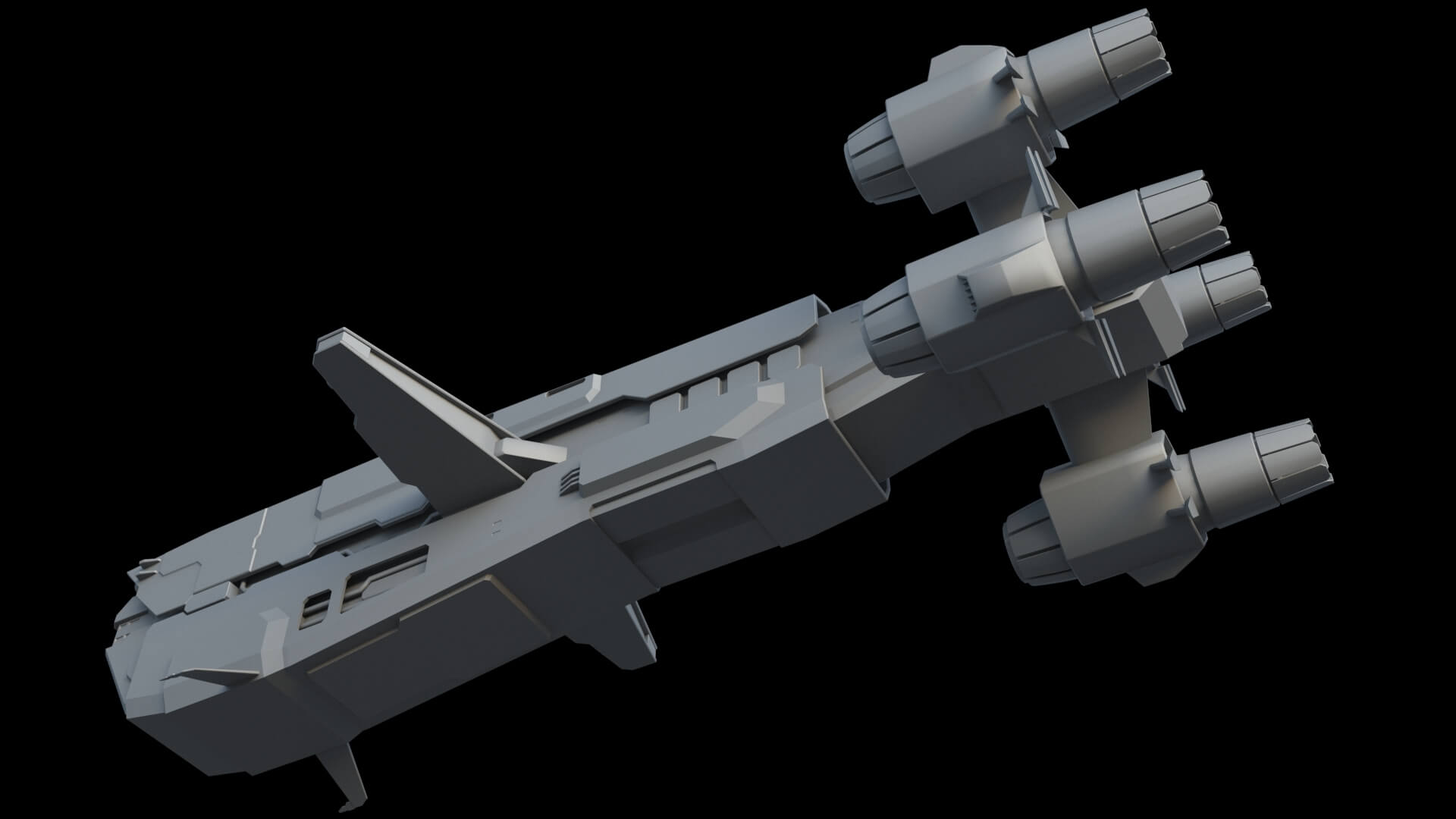 Sci-Fi Three Spaceships 3D Model by 3dmode