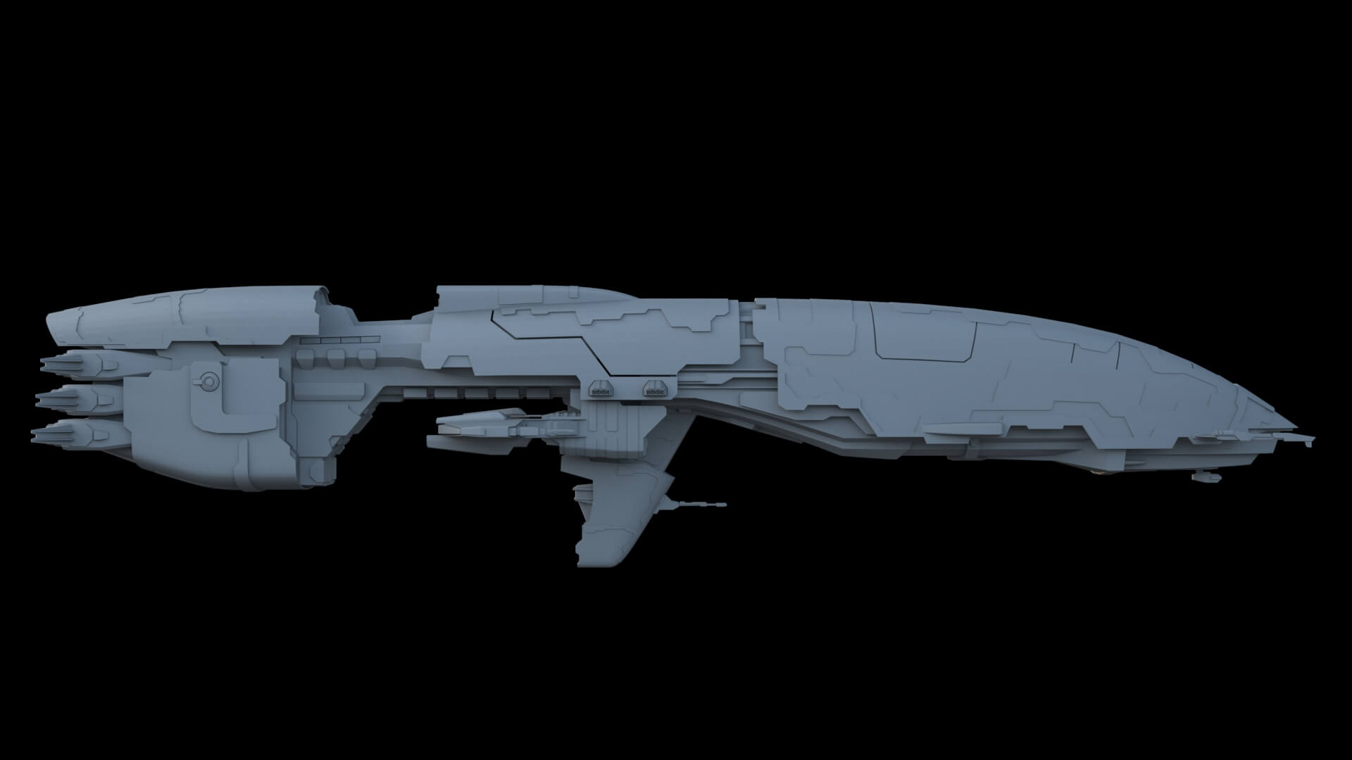 Sci-Fi Transport Ship 3D Model by 3dmode