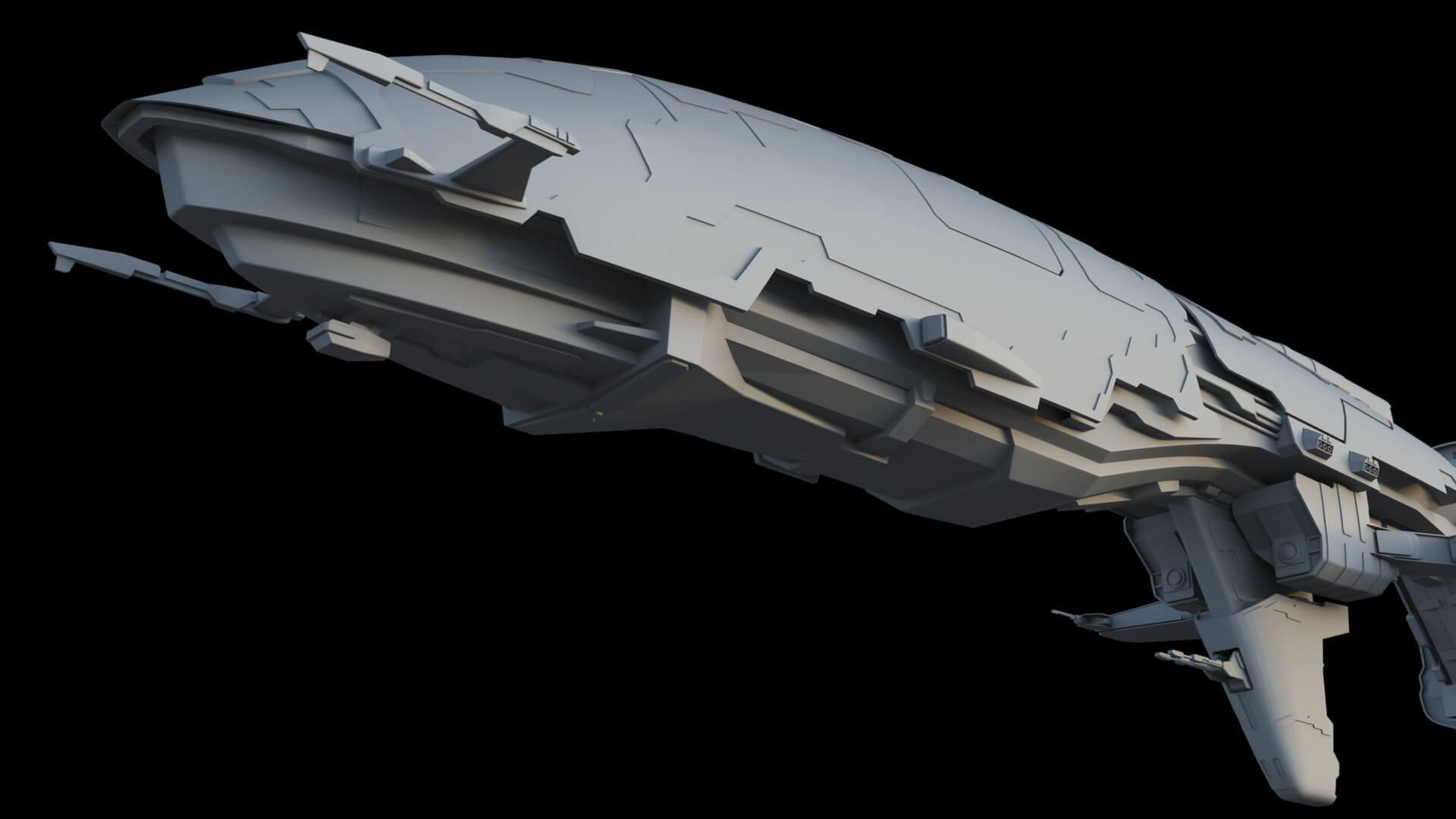 Sci-Fi Transport Ship 3D Model by 3dmode
