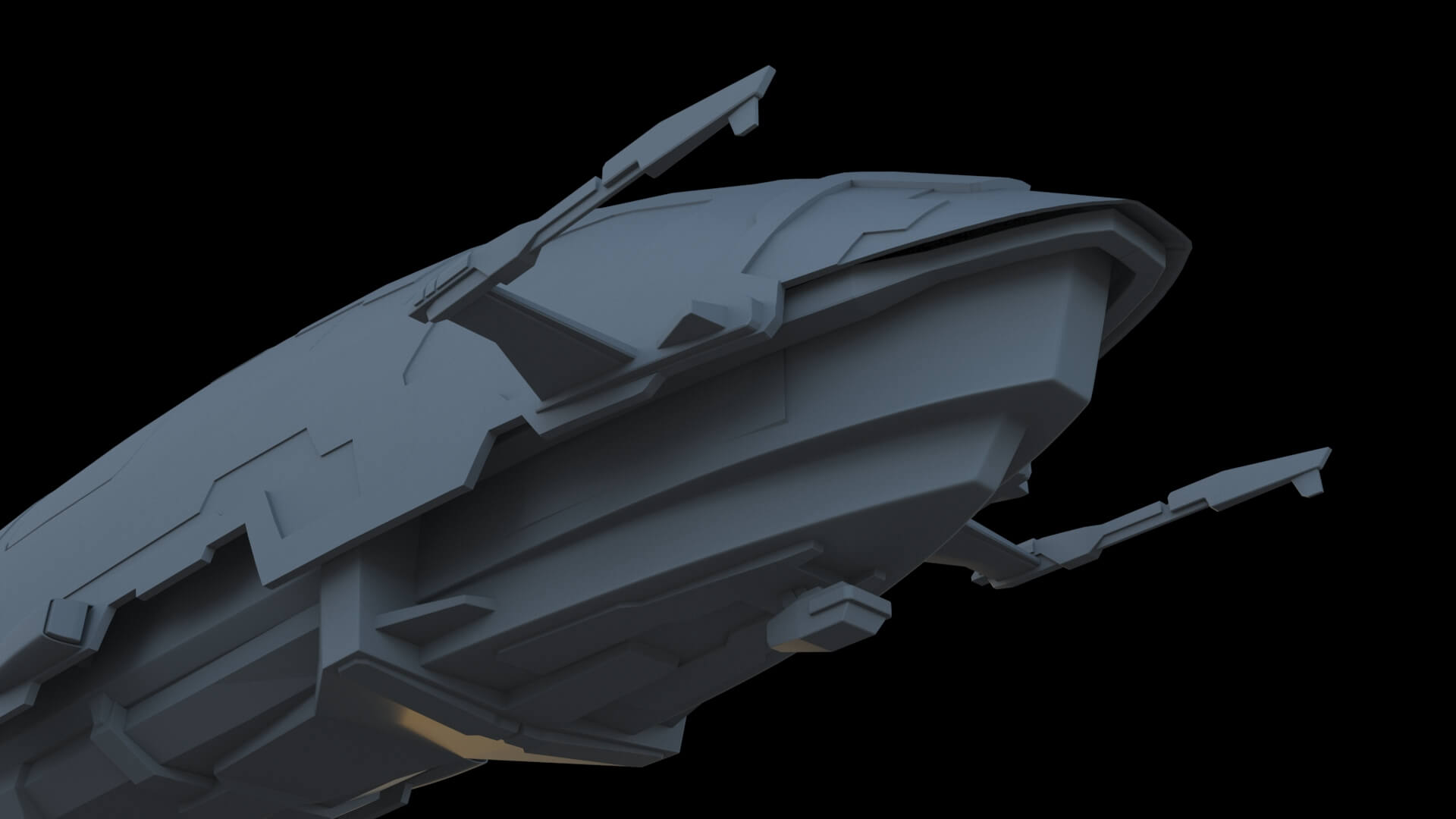 Sci-Fi Transport Ship 3D Model by 3dmode