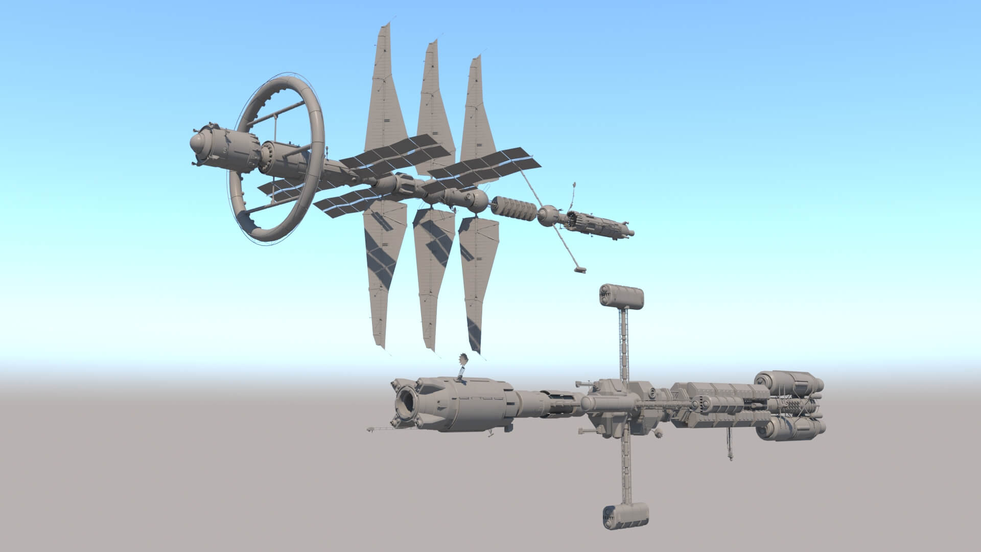 Sci Fi Two Scientific Spaceships 3d Model By 3dmode