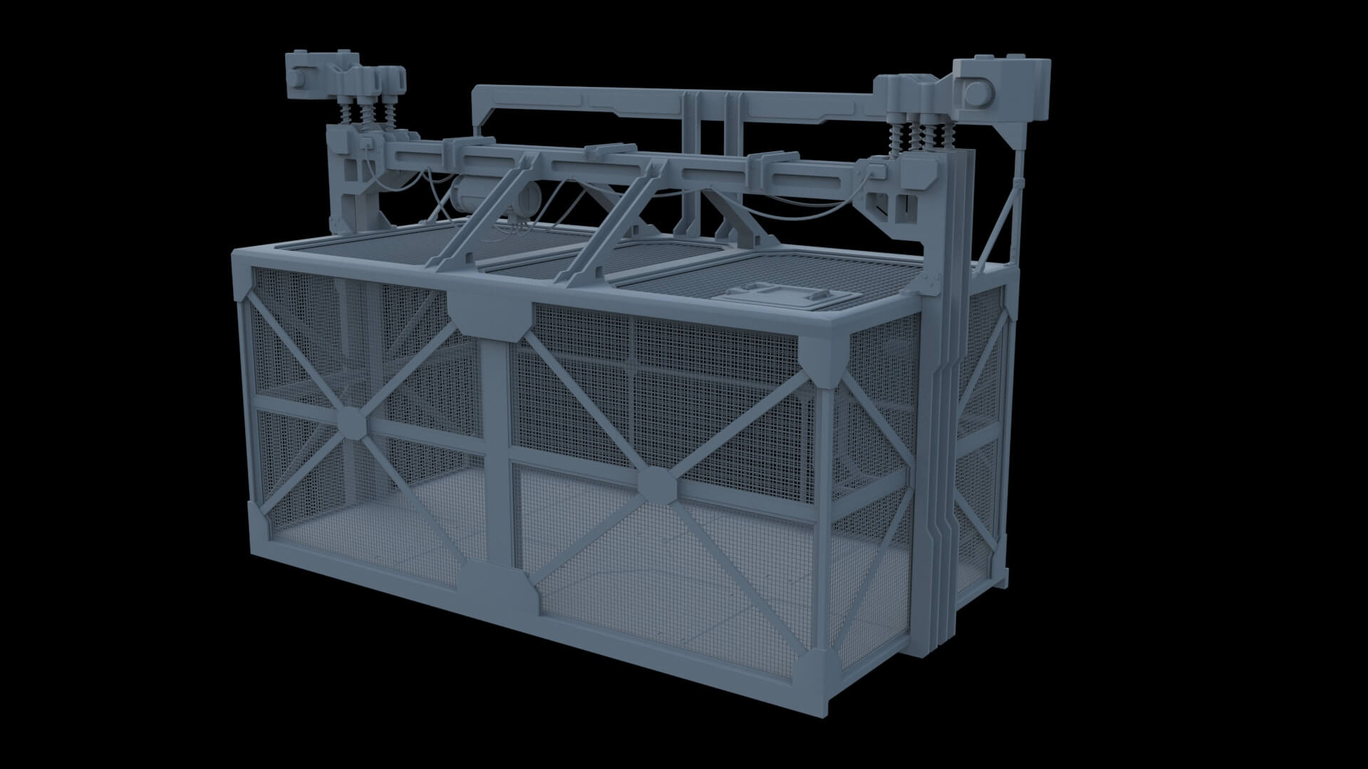 Service Elevator and Shaft - 3D Model by 3dmode