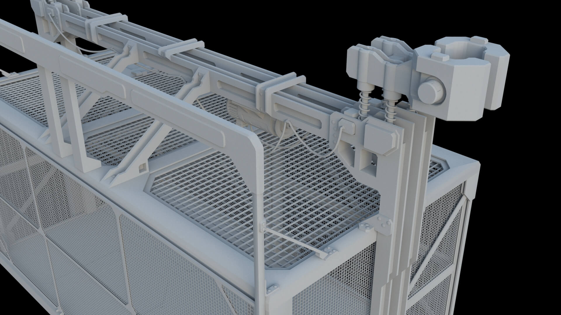 Service Elevator and Shaft - 3D Model by 3dmode