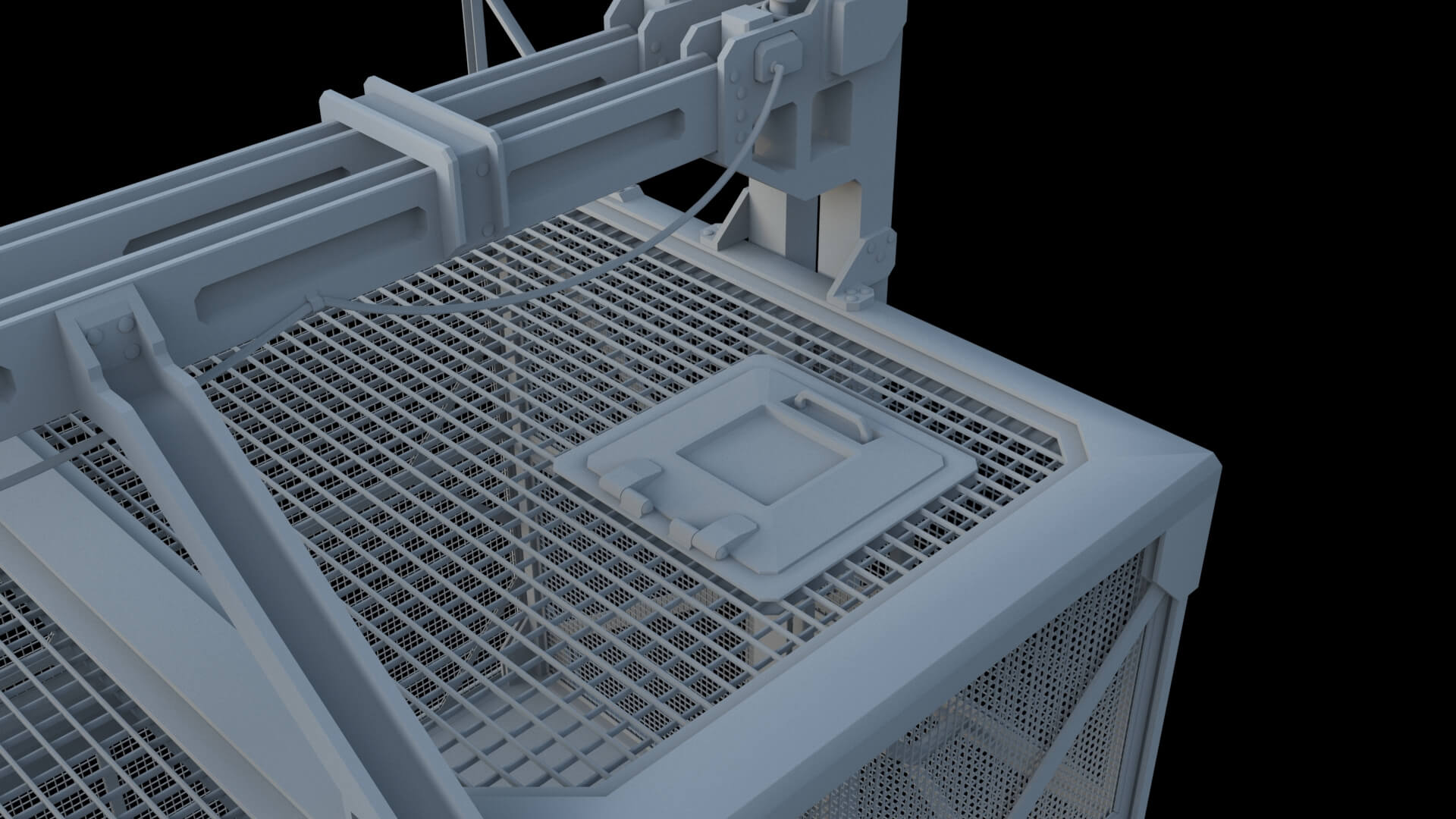 Service Elevator and Shaft - 3D Model by 3dmode