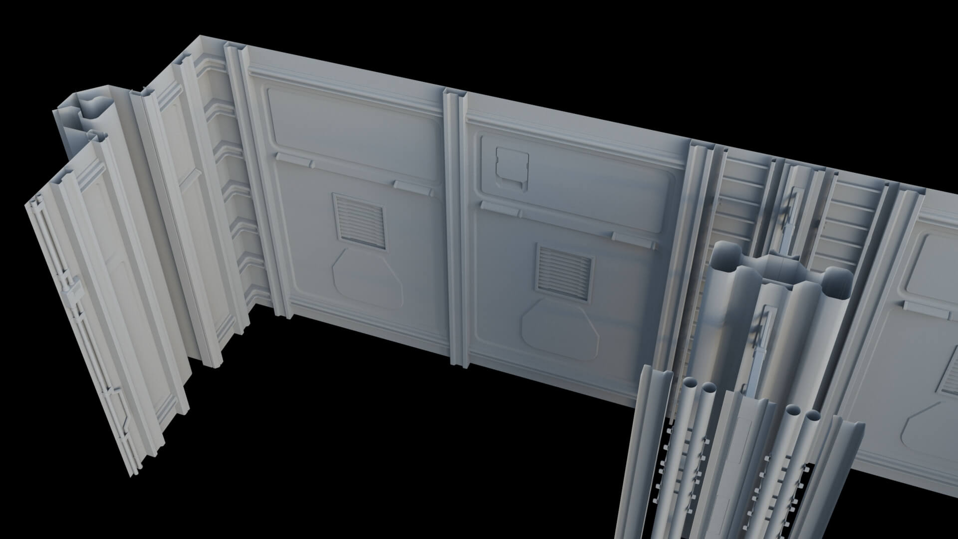 Service Elevator and Shaft - 3D Model by 3dmode