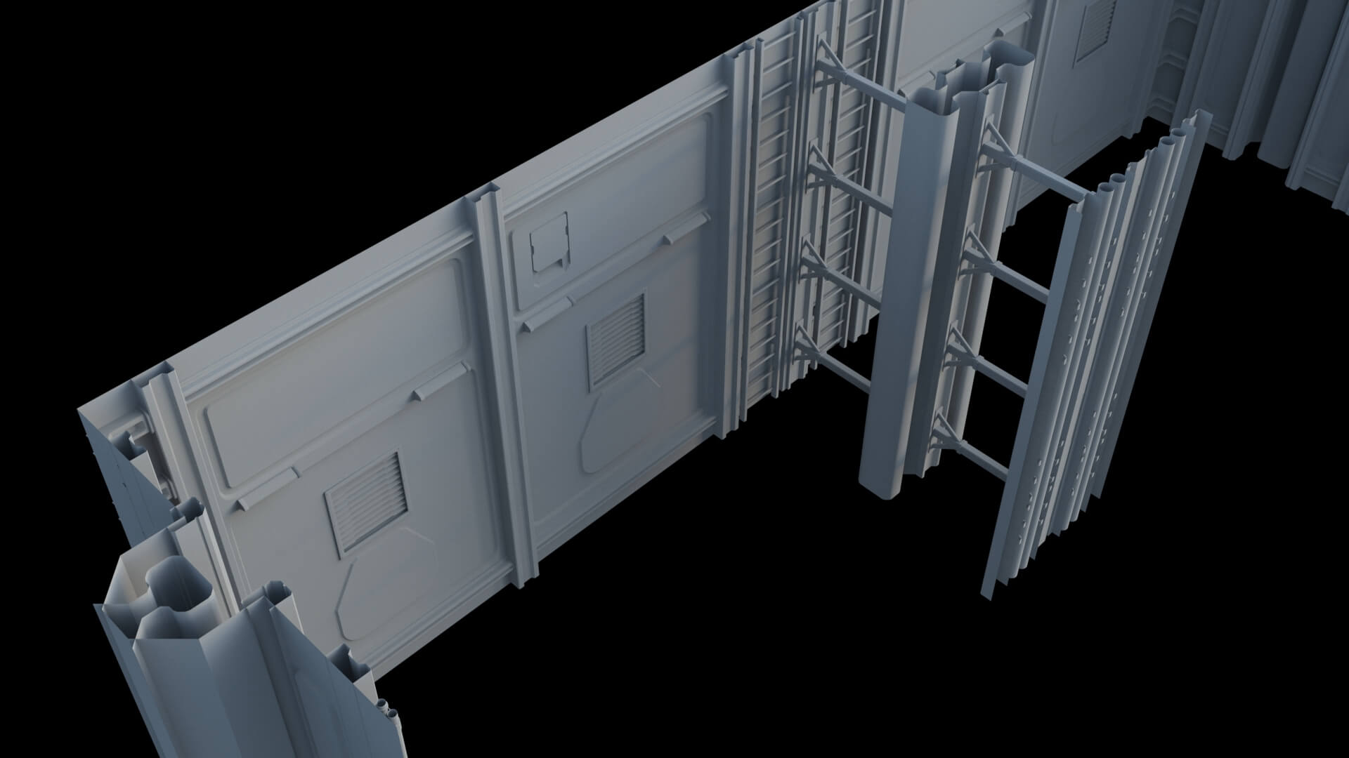 Service Elevator and Shaft - 3D Model by 3dmode