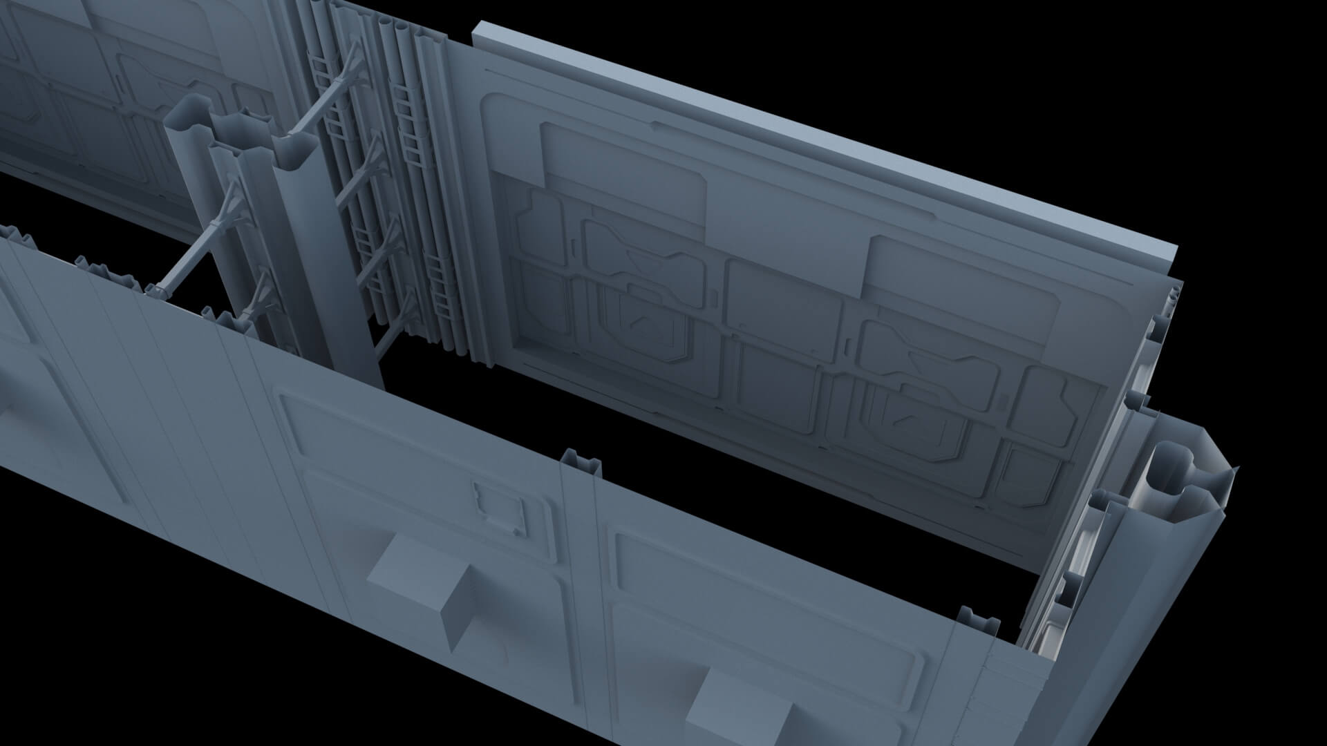 Service Elevator and Shaft - 3D Model by 3dmode