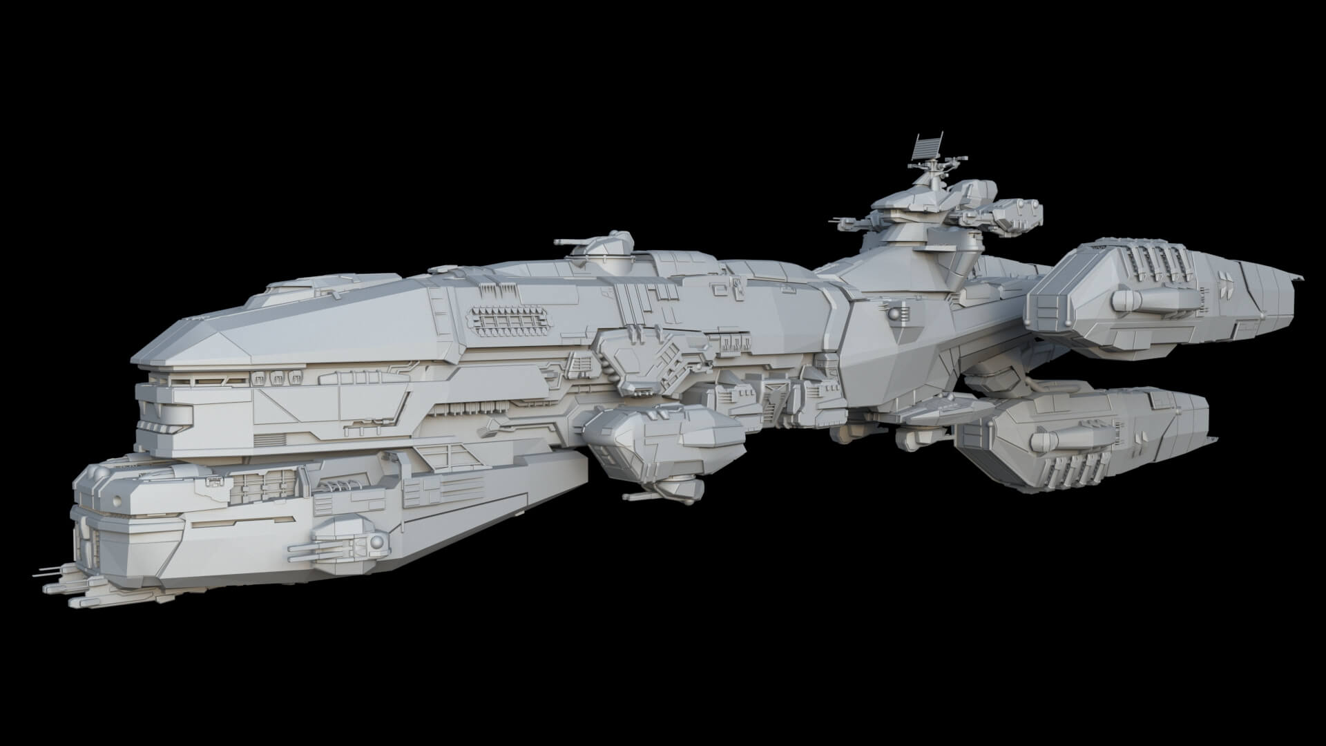 Space Battle Cruiser - 3D Model by 3dmode
