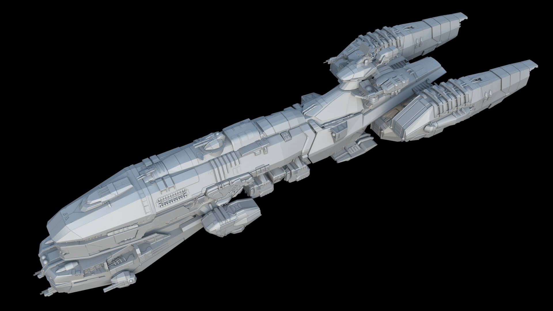 Space Battle Cruiser - 3D Model by 3dmode