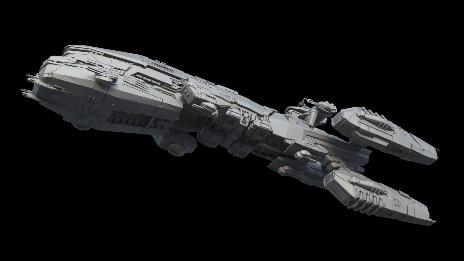 Space Battle Cruiser - 3D Model by 3dmode