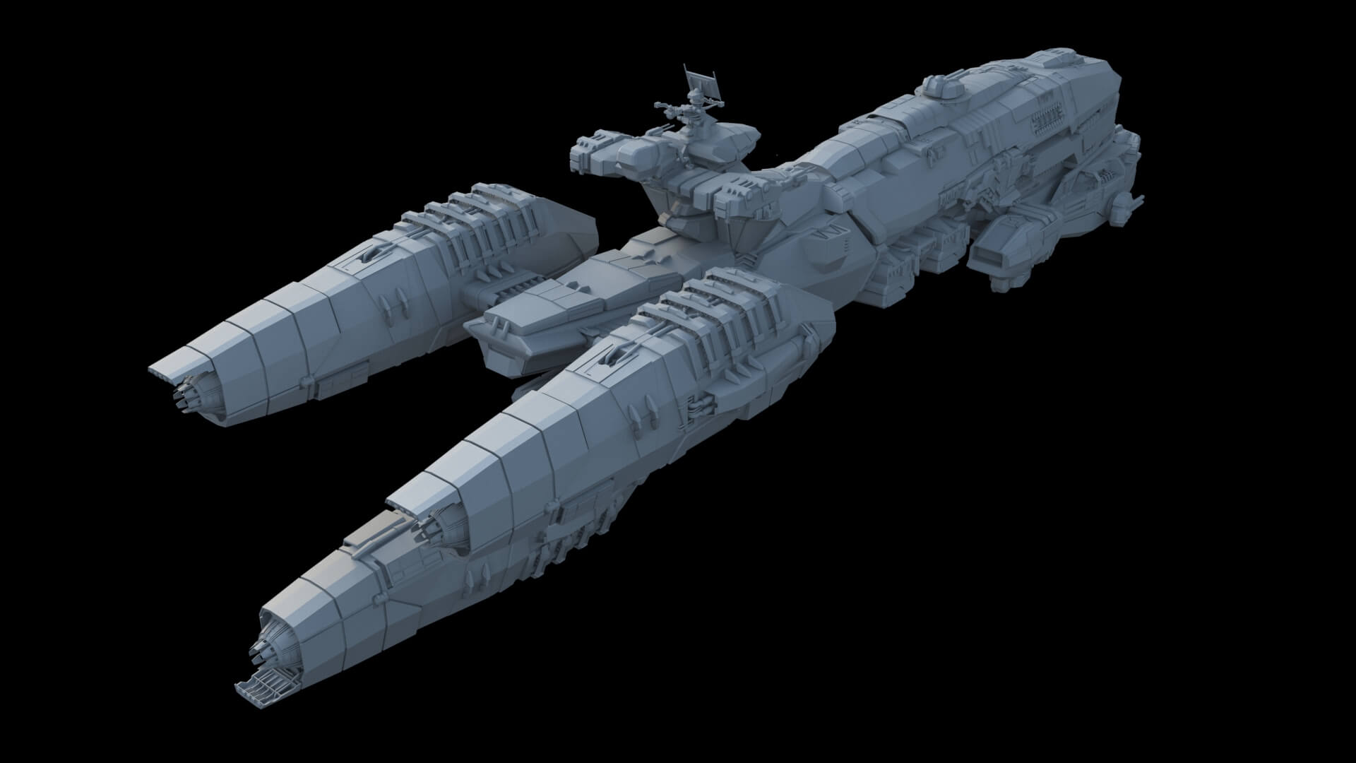 Space Battle Cruiser - 3D Model by 3dmode
