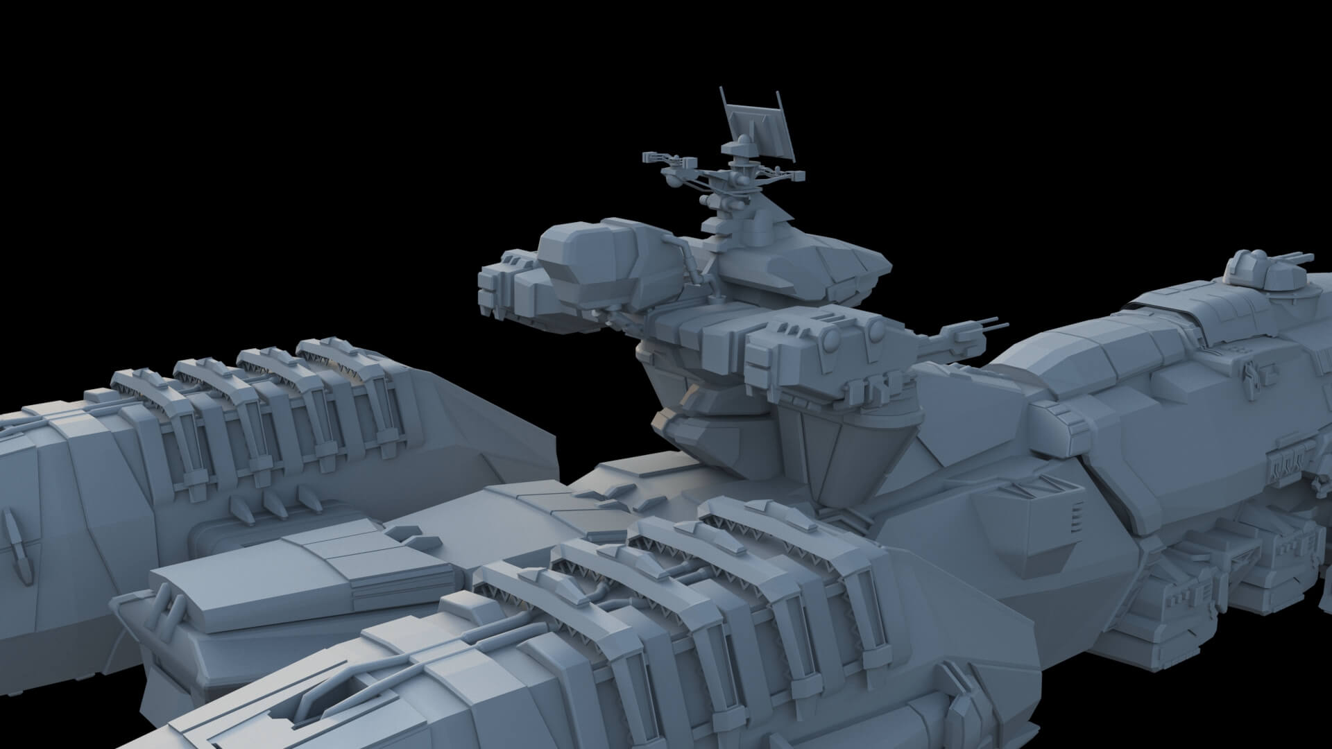 Space Battle Cruiser - 3D Model by 3dmode