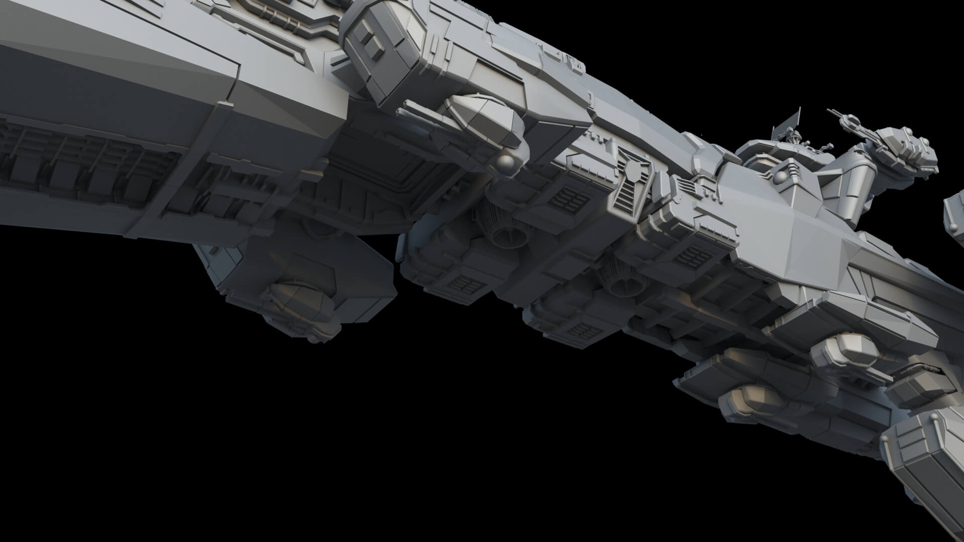 Space Battle Cruiser - 3D Model by 3dmode