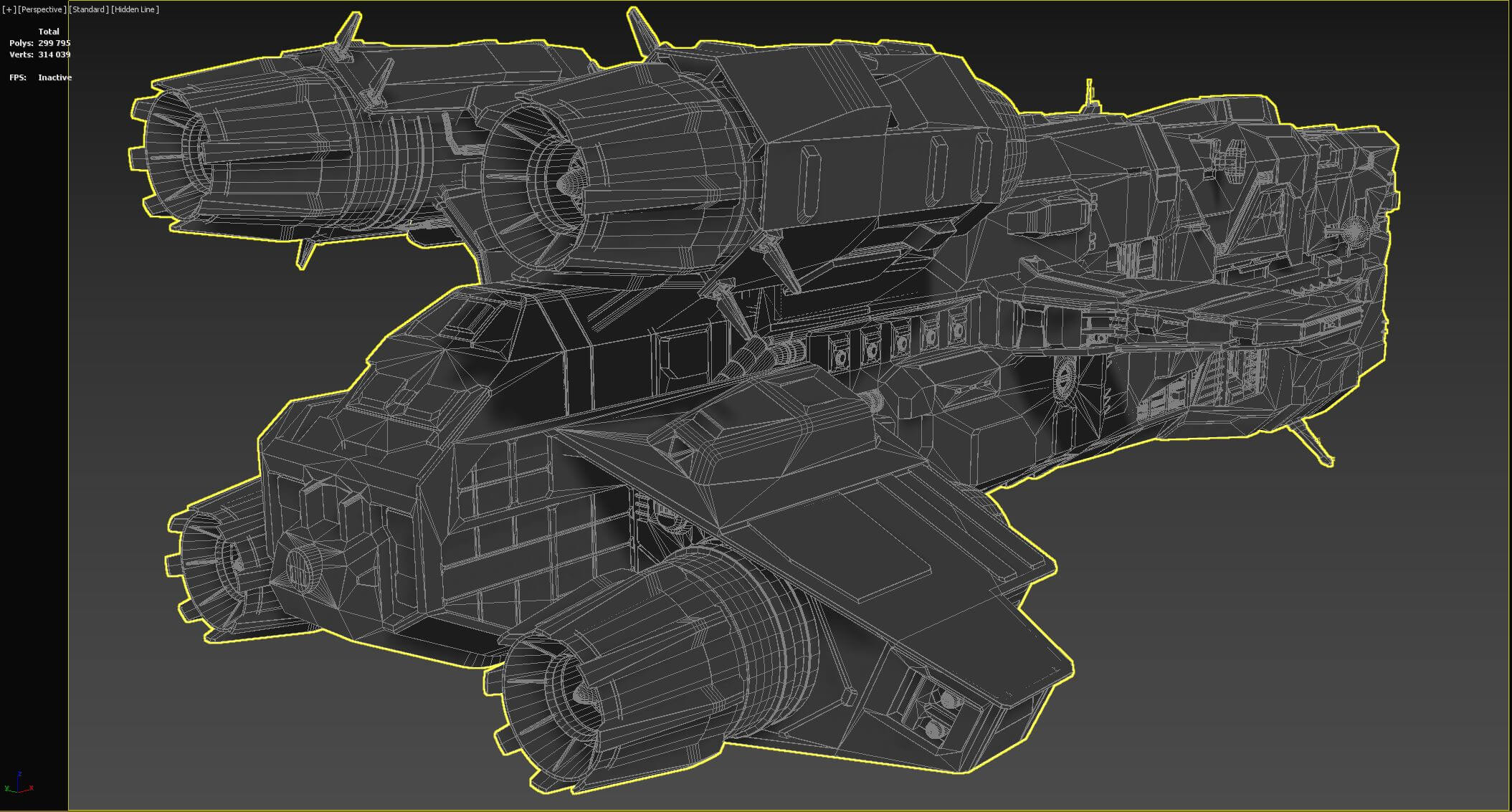 Spaceship - Sci-Fi Transport Ship 3D Model by 3dmode