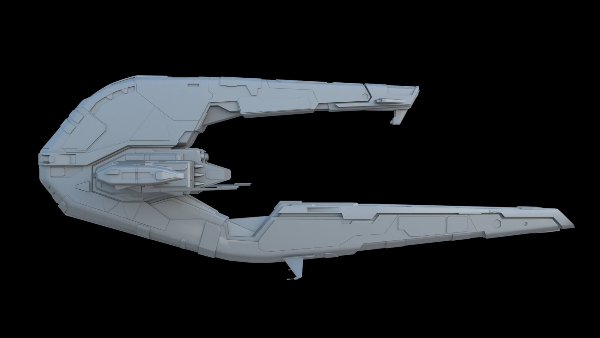 Sci-Fi Spaceship 3D Model by 3dmode