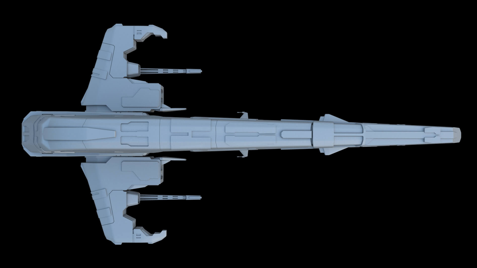 Sci-Fi Spaceship 3D Model by 3dmode