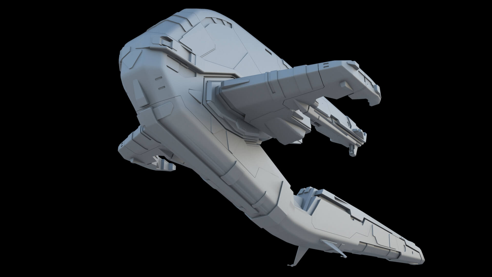 Sci-Fi Spaceship 3D Model by 3dmode