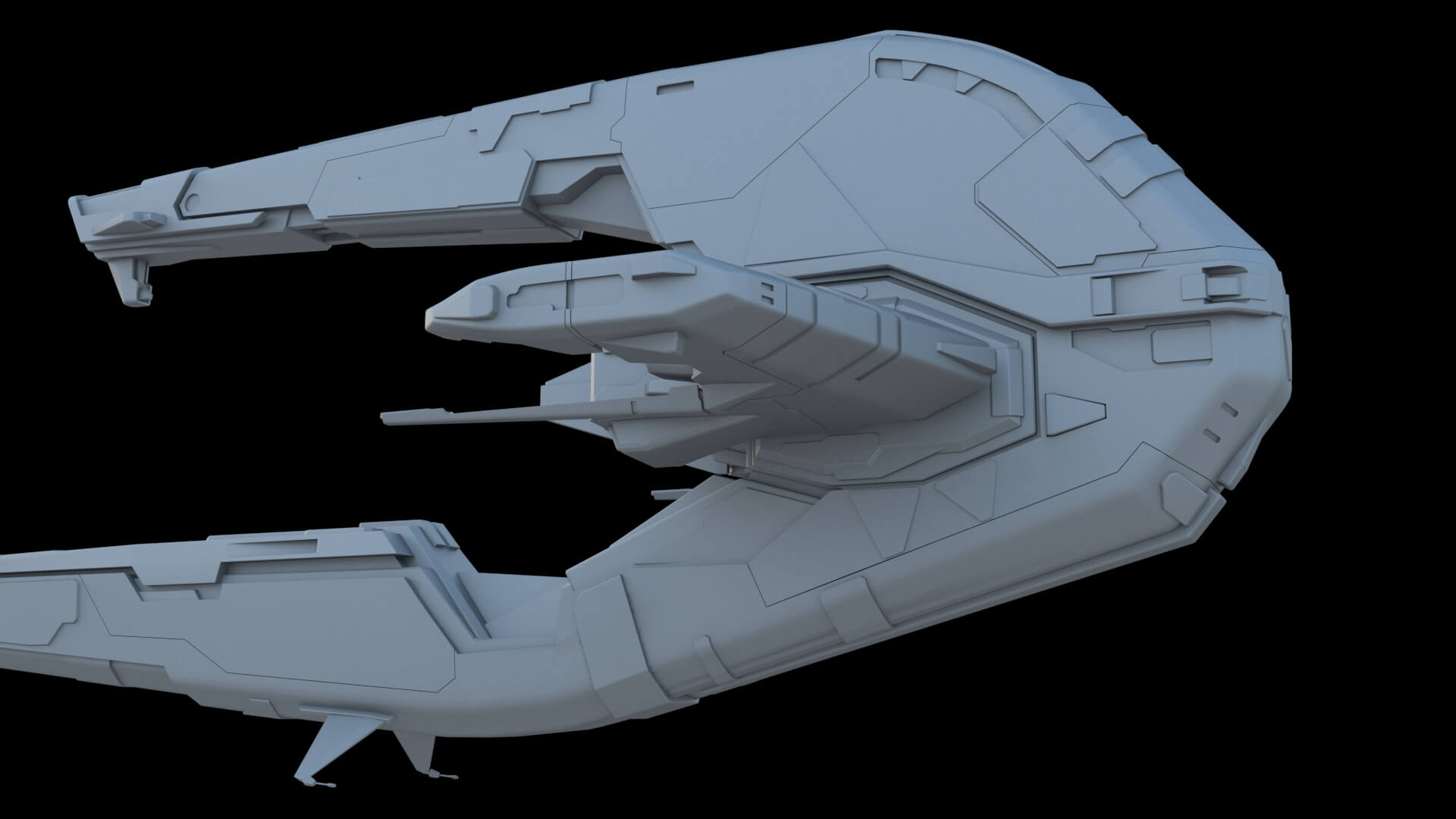 Sci-Fi Spaceship 3D Model by 3dmode