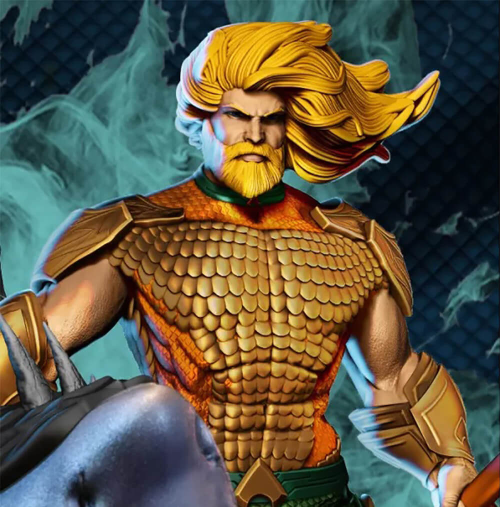 Aquaman and Shark - 3D Model by 3DModelDesigner