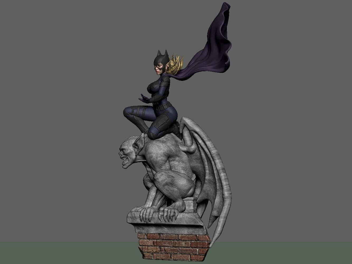 Batgirl Statue of The Devil - 3D Print Model by 3DModelDesigner