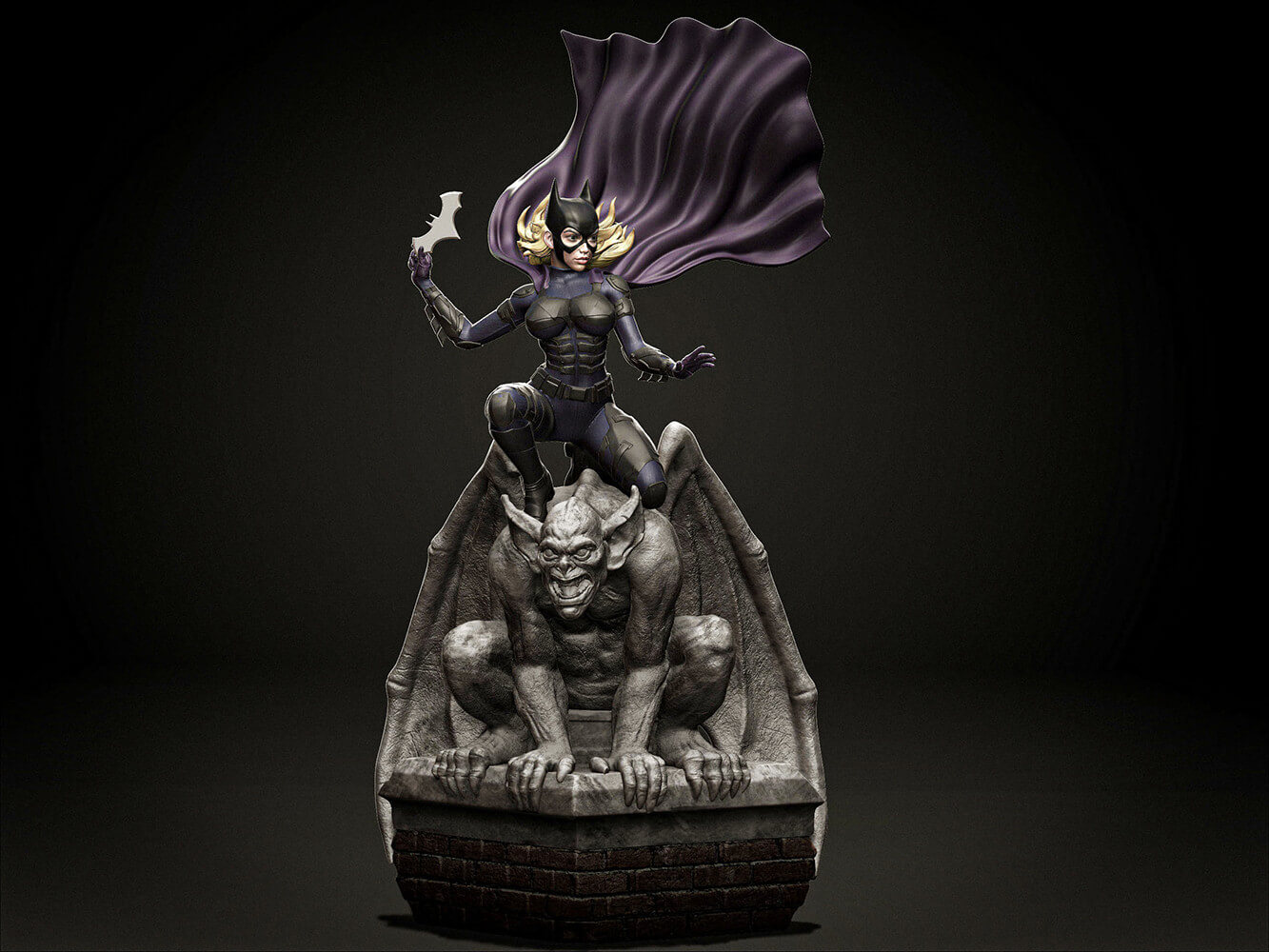 Batgirl Statue of The Devil - 3D Model by 3DModelDesigner